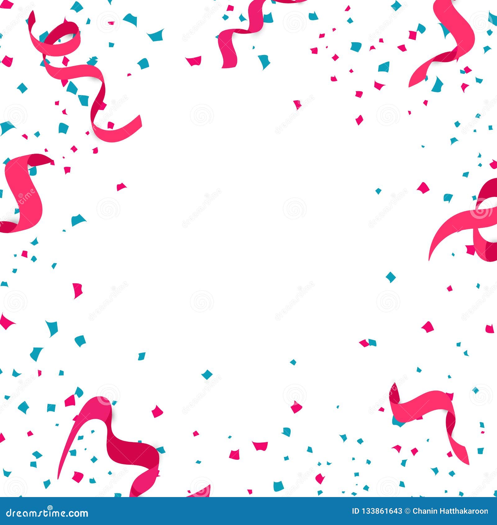 Ribbons Confetti, Paper Scatter and Exploding Square Frame Celeb Stock ...