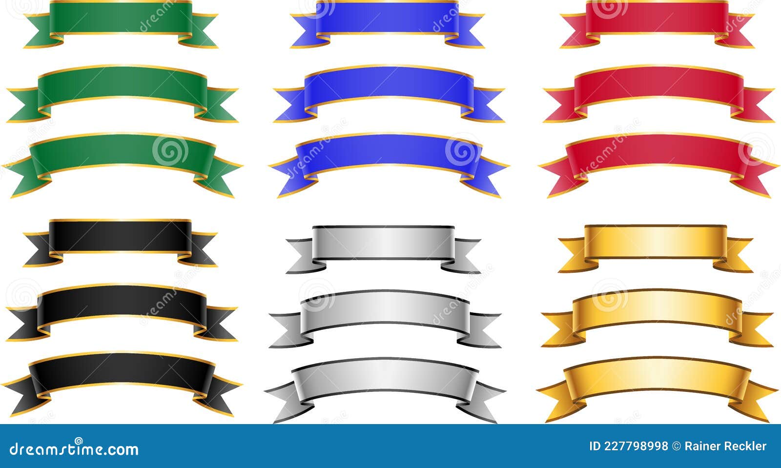 Ribbons in Different Shapes and Colours Stock Vector - Illustration of ...