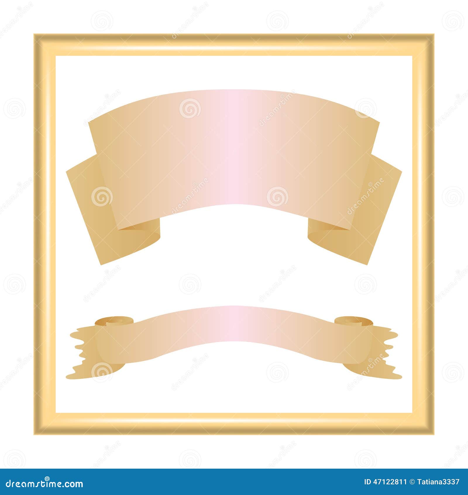 Ribbons in a frame stock vector. Illustration of color - 47122811