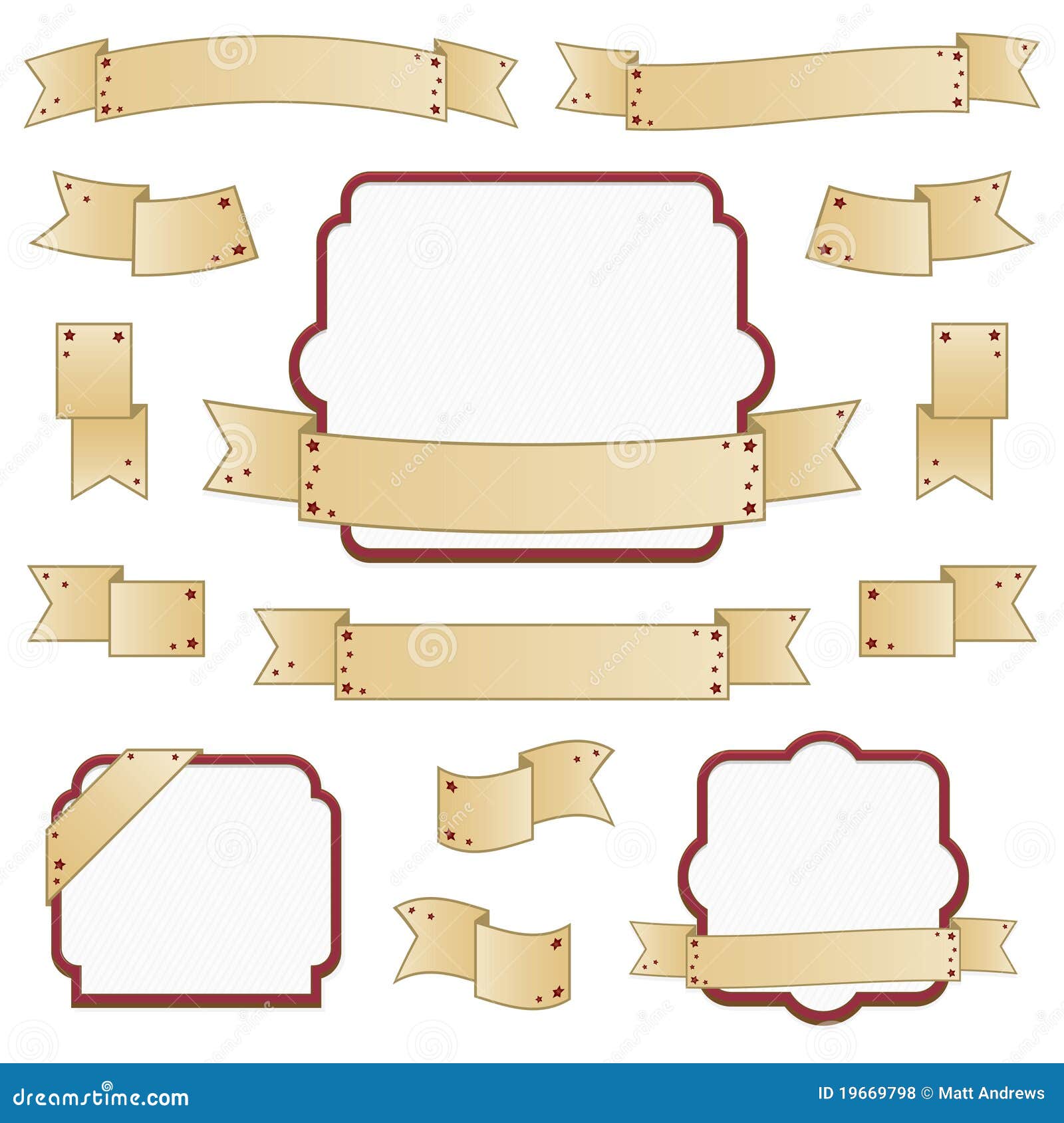 Ribbons and frames stock vector. Illustration of star - 19669798