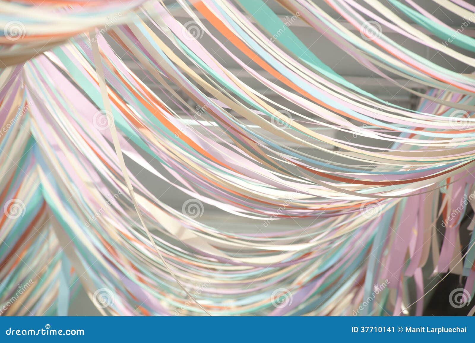Ribbons Hanging on the Ceiling. Stock Image - Image of concept, line ...
