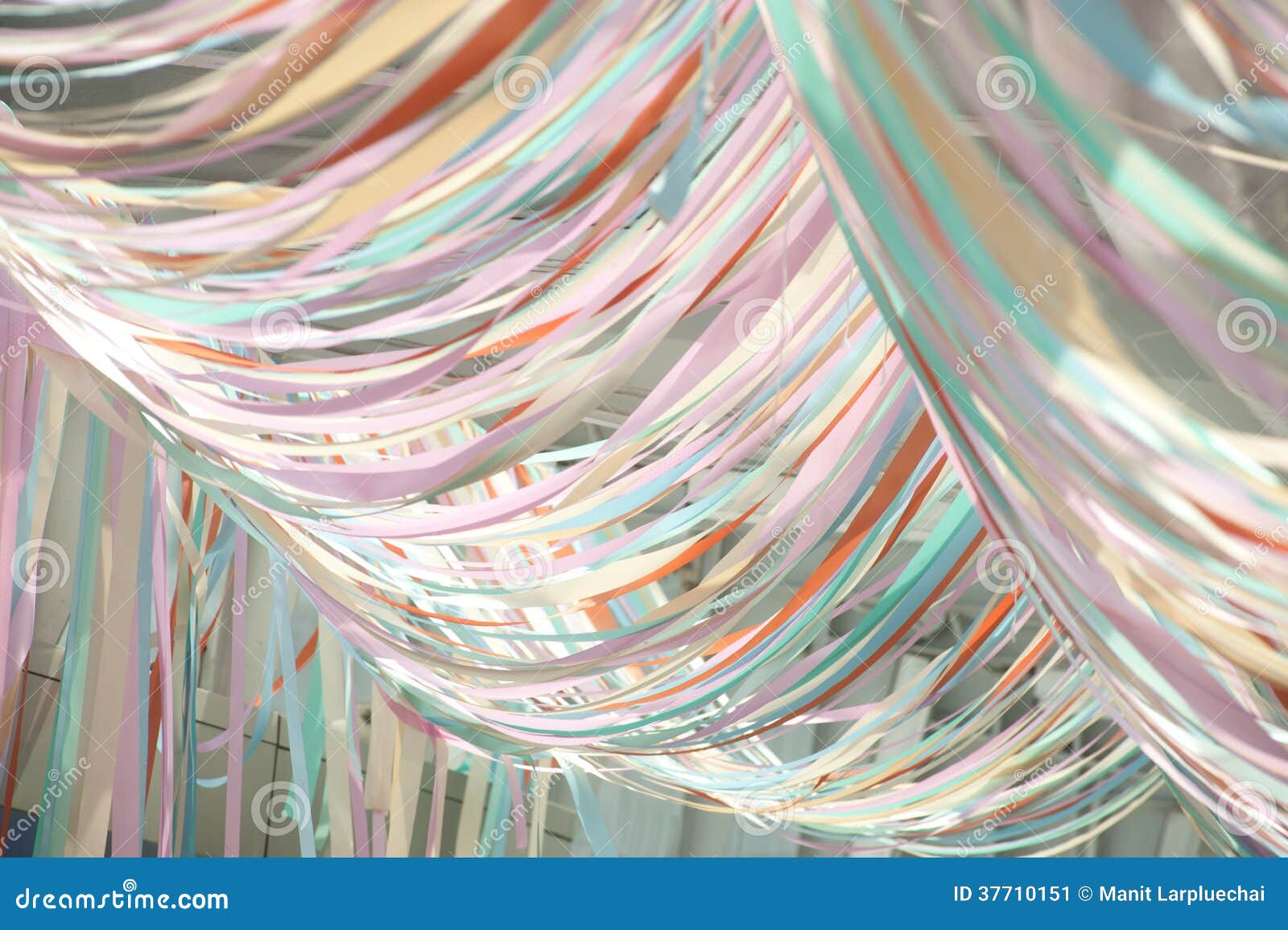 Ribbons Hanging on the Ceiling. Stock Image - Image of idea, line: 37710151