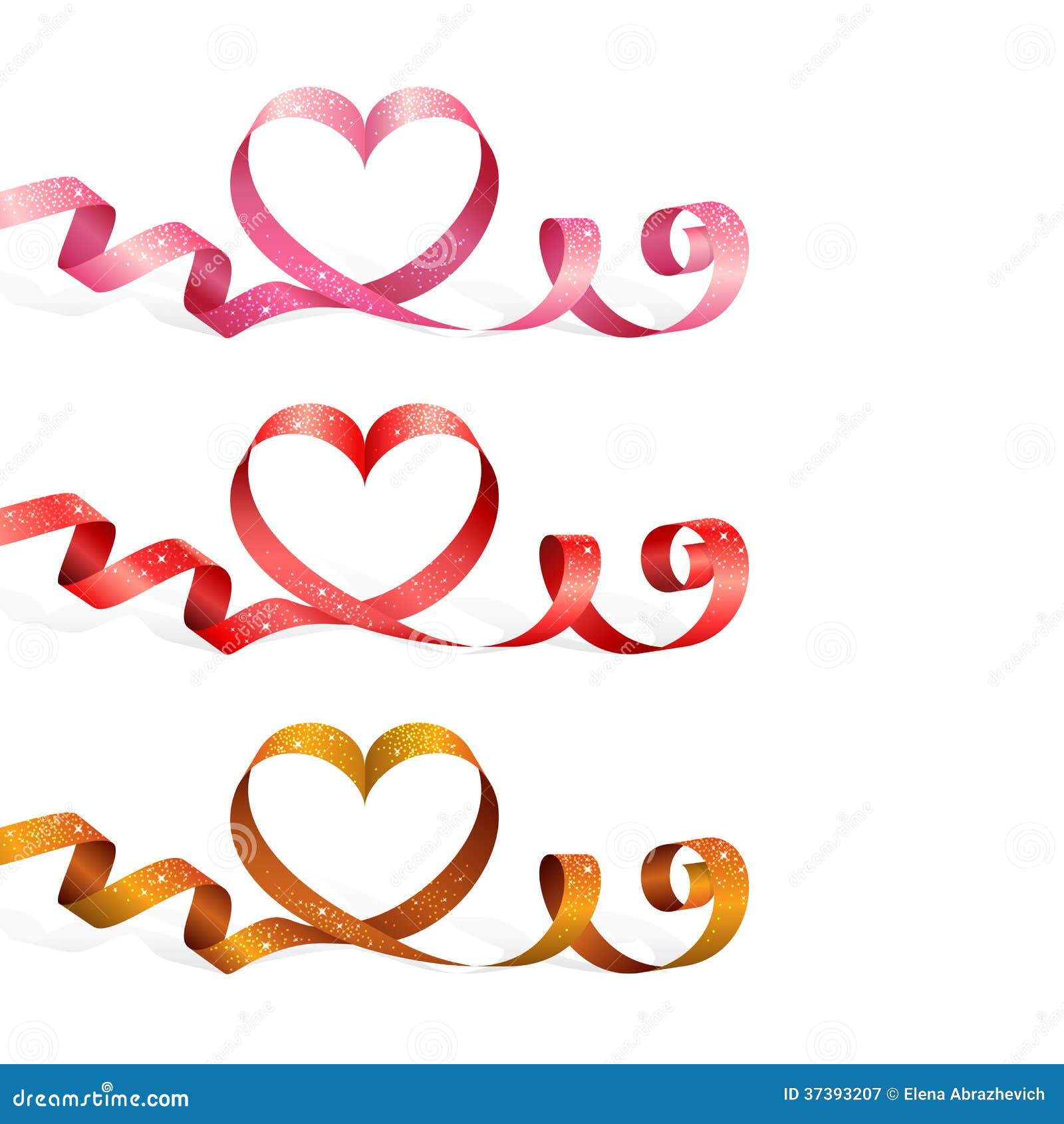 Ribbons with heart stock vector. Illustration of pattern - 37393207