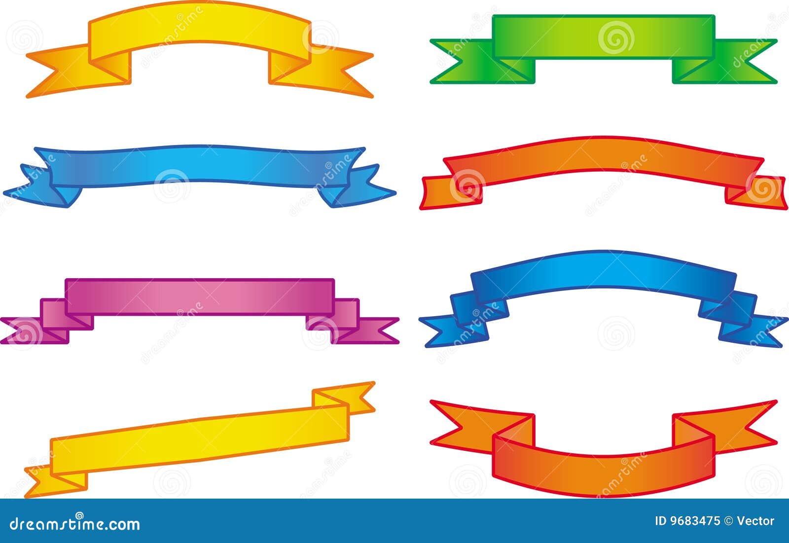 Ribbons Illustration (Vector) Stock Vector - Illustration of ribbon ...