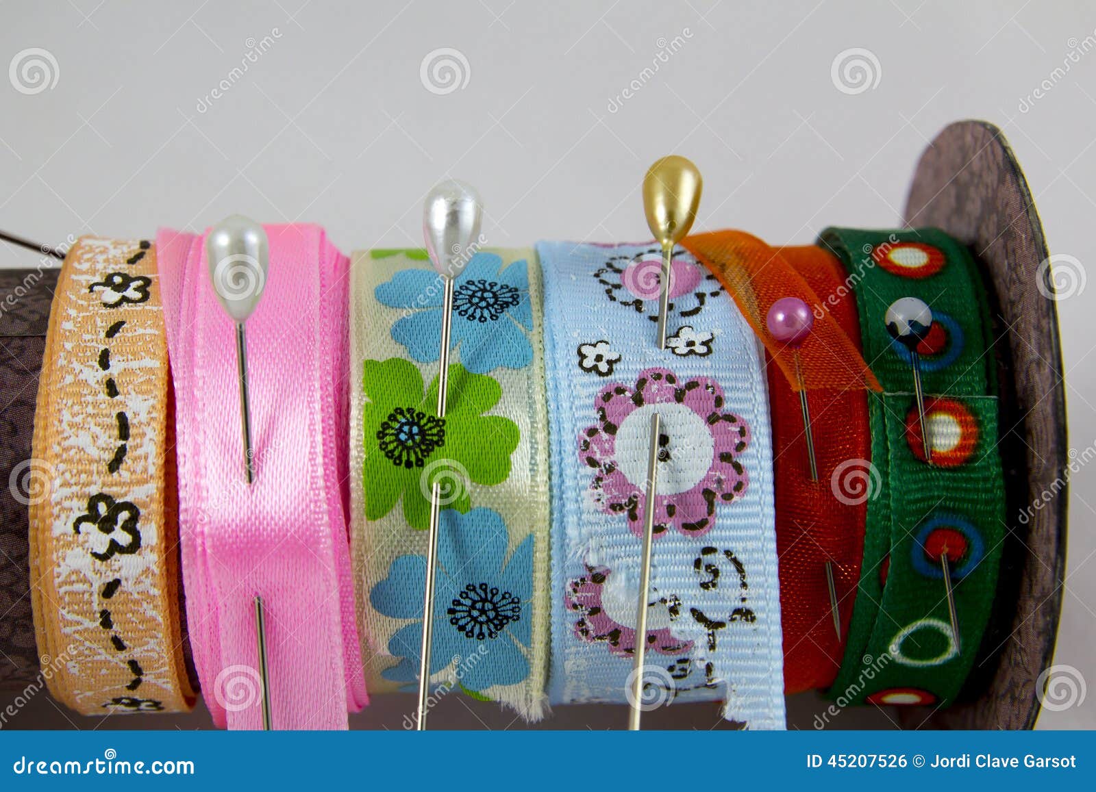Ribbons and Needles, for Sewing Stock Photo - Image of labor, hobby ...