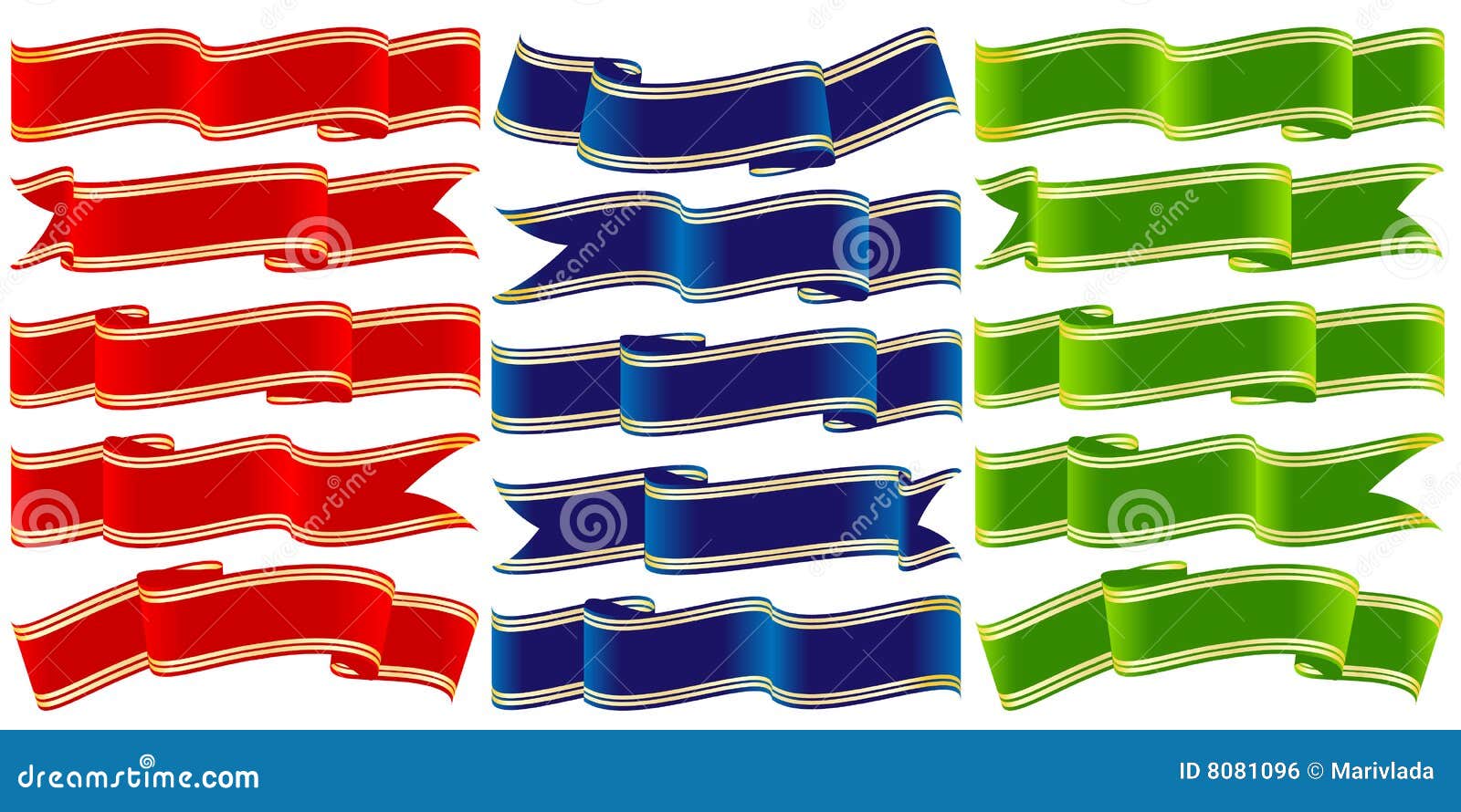 Ribbons over white stock vector. Illustration of vector - 8081096