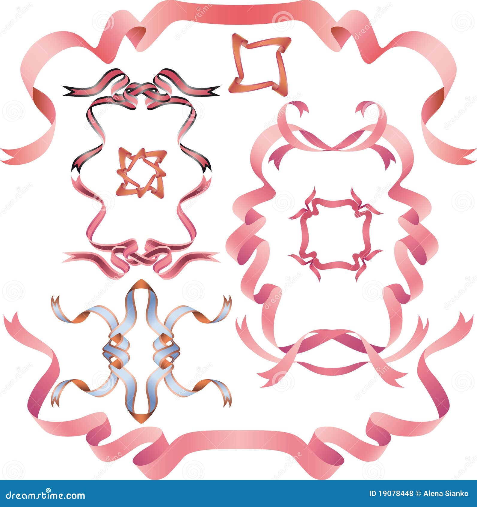 Ribbons with patterned stock vector. Illustration of band - 19078448