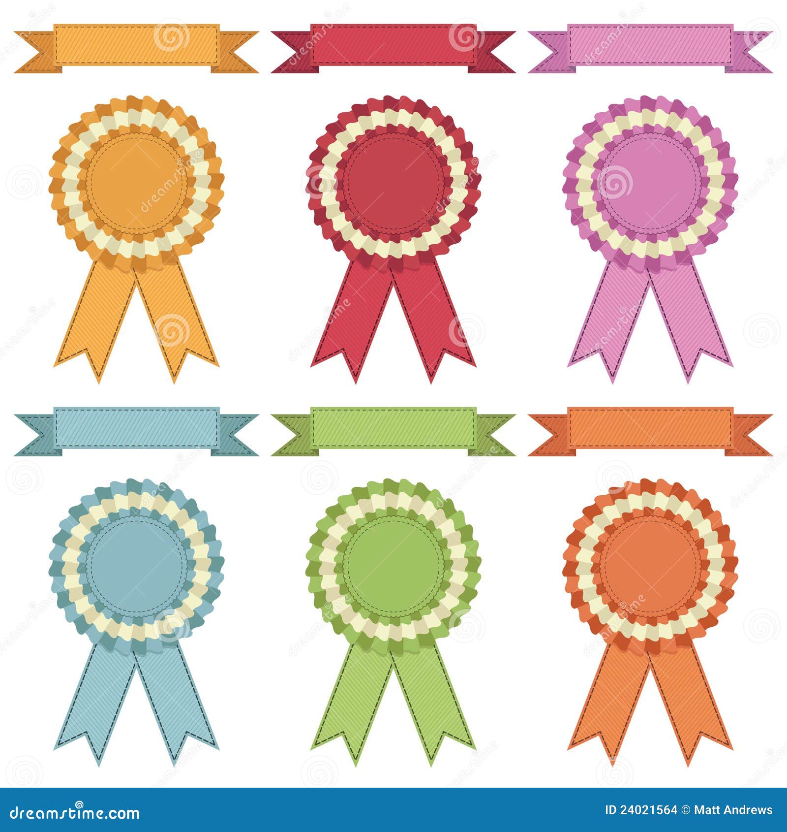 Ribbons and rosettes stock vector. Illustration of isolated - 24021564