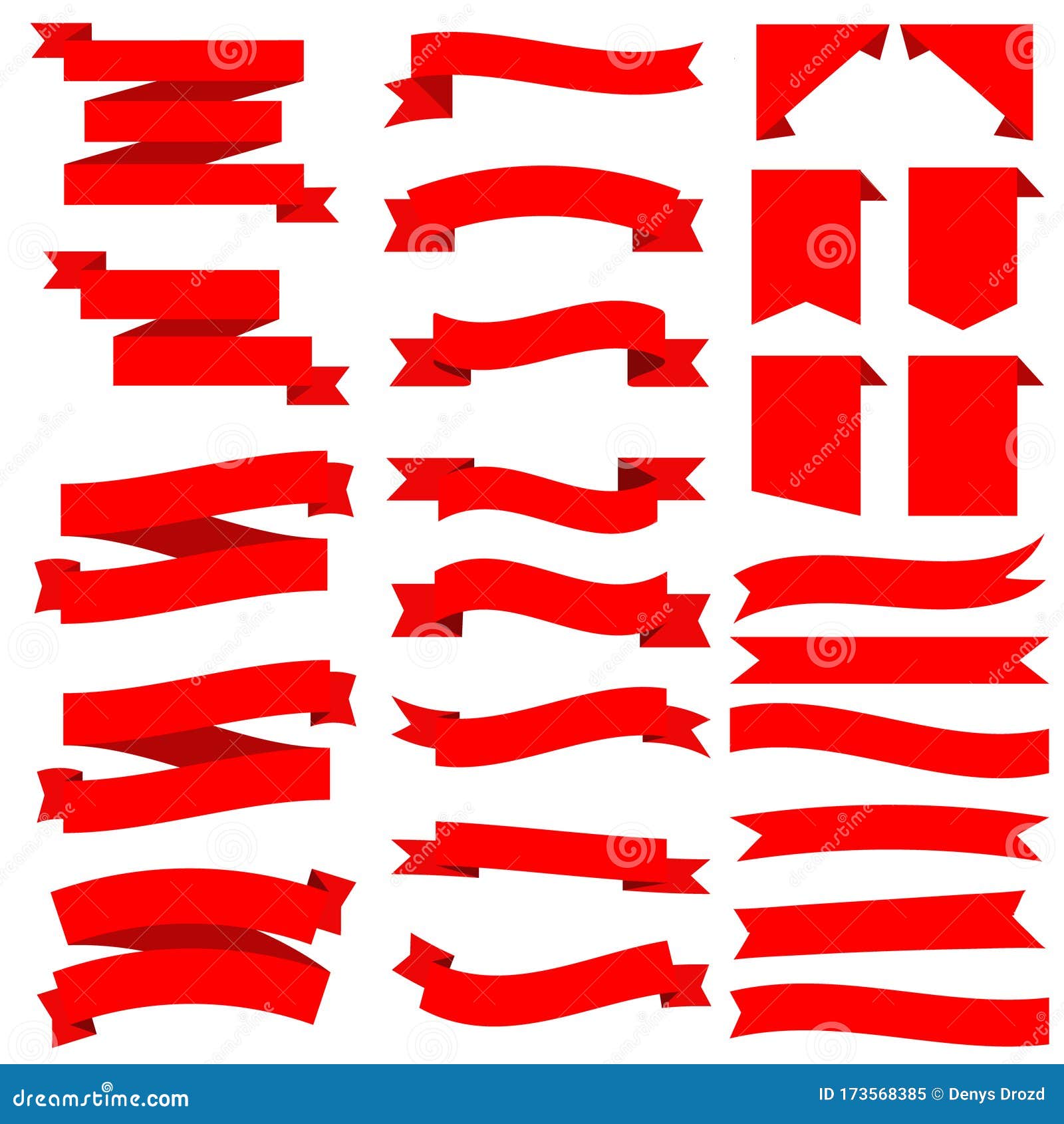 Ribbons Set of Bunners. Colorful Set Ribbin. Flat Design Graphic ...