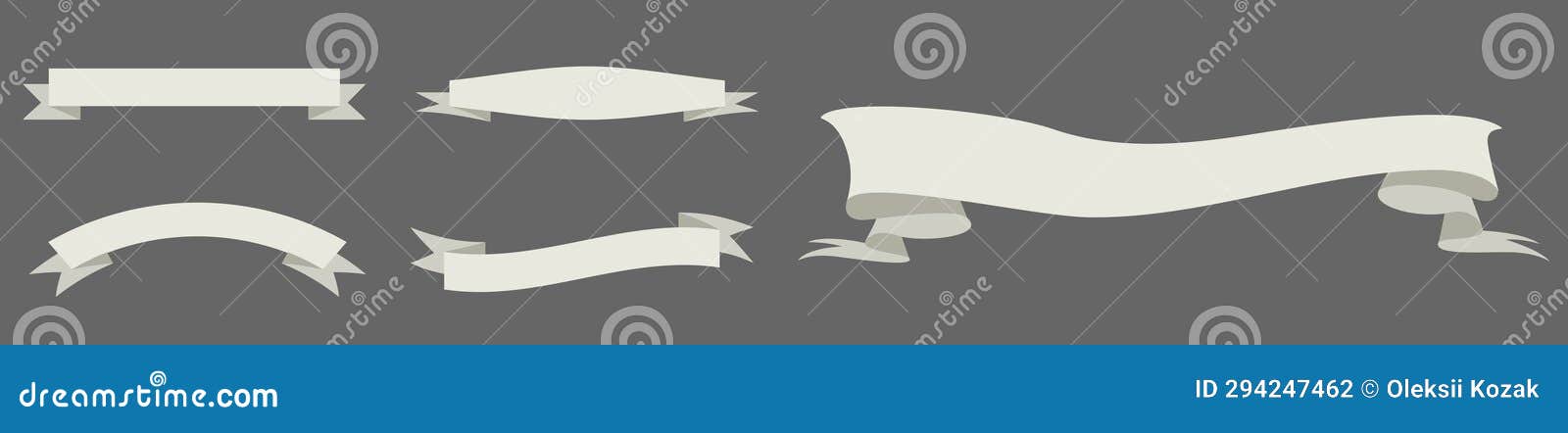 Ribbons. Set of Ribbons on a Dark Background. Ribbons for Announcements ...