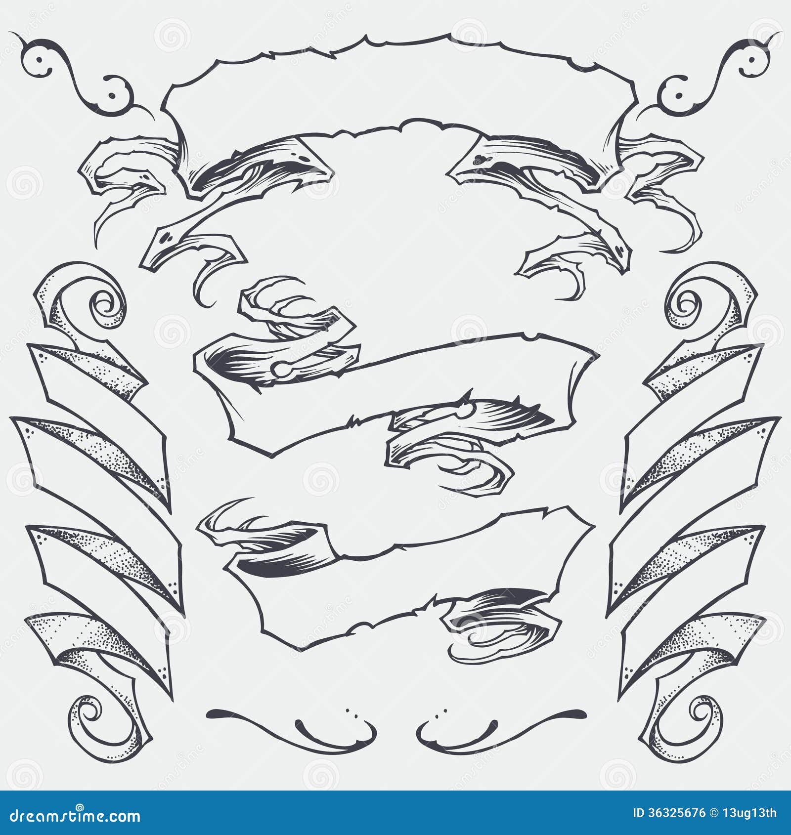 Ribbons Set 01 stock vector. Illustration of creative - 36325676