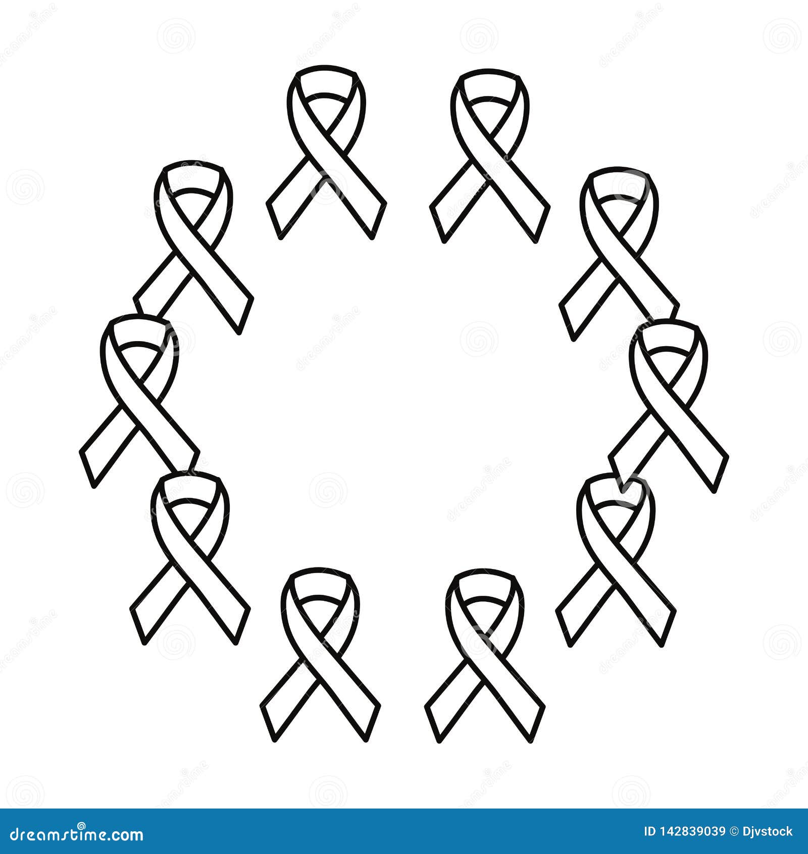 Ribbons Shape Circle Emblem Stock Vector - Illustration of outline ...