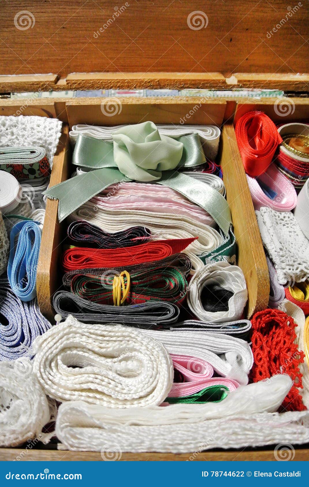 Ribbons wood box stock photo. Image of beautiful, together - 78744622
