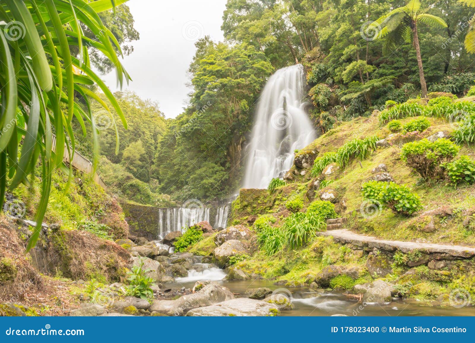 Ribeira Dos Caldeiroes, System of Waterfalls on Azores Stock Photo ...