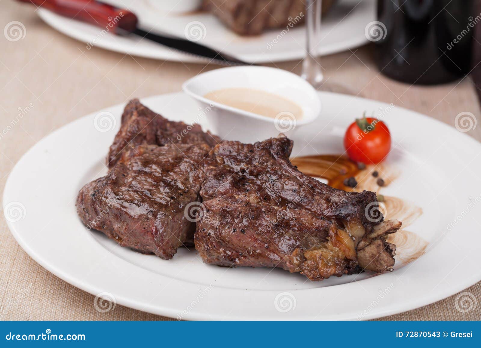 Ribeye steak stock image. Image of mignon, grill, wooden - 72870543