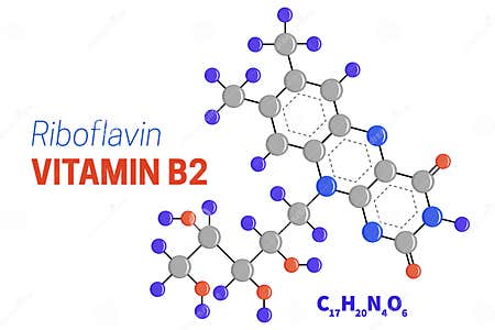 Riboflavin or Vitamin B2 Molecule Structure Formula Illustration Stock ...