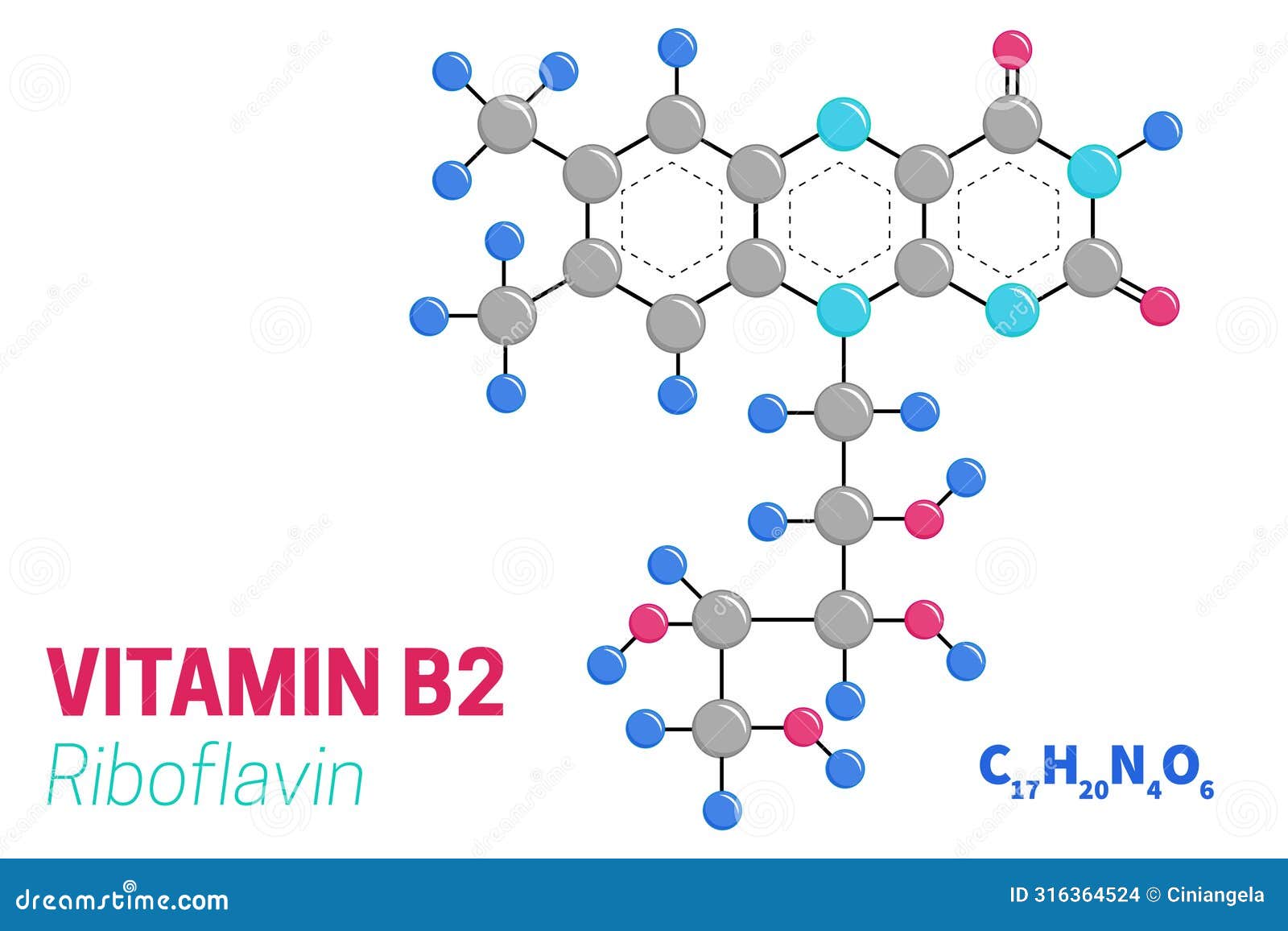 Riboflavin Vitamin B2 Molecule Structure Illustration Stock Vector ...