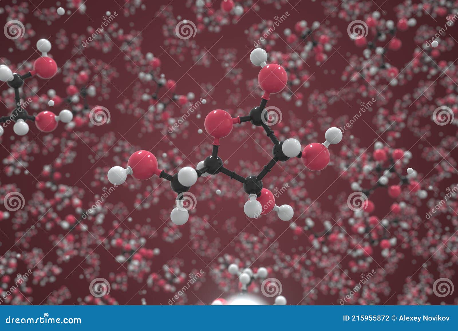 Ribofuranose Molecule, Scientific Molecular Model, 3d Rendering Stock ...