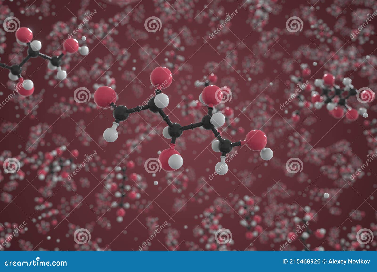 Ribose Molecule, Scientific Molecular Model, 3d Rendering Stock ...