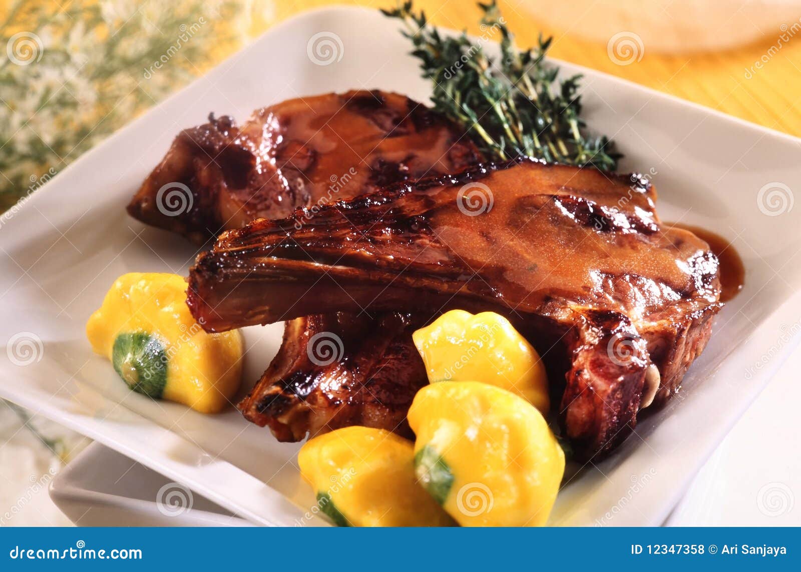 Ribs stock photo. Image of meat, cooking, diet, barbecue - 12347358