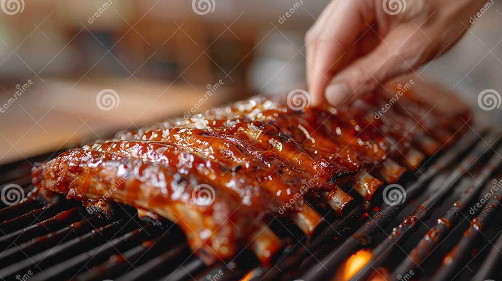 Ribs cooking process stock photo. Image of cooking, food - 360781828