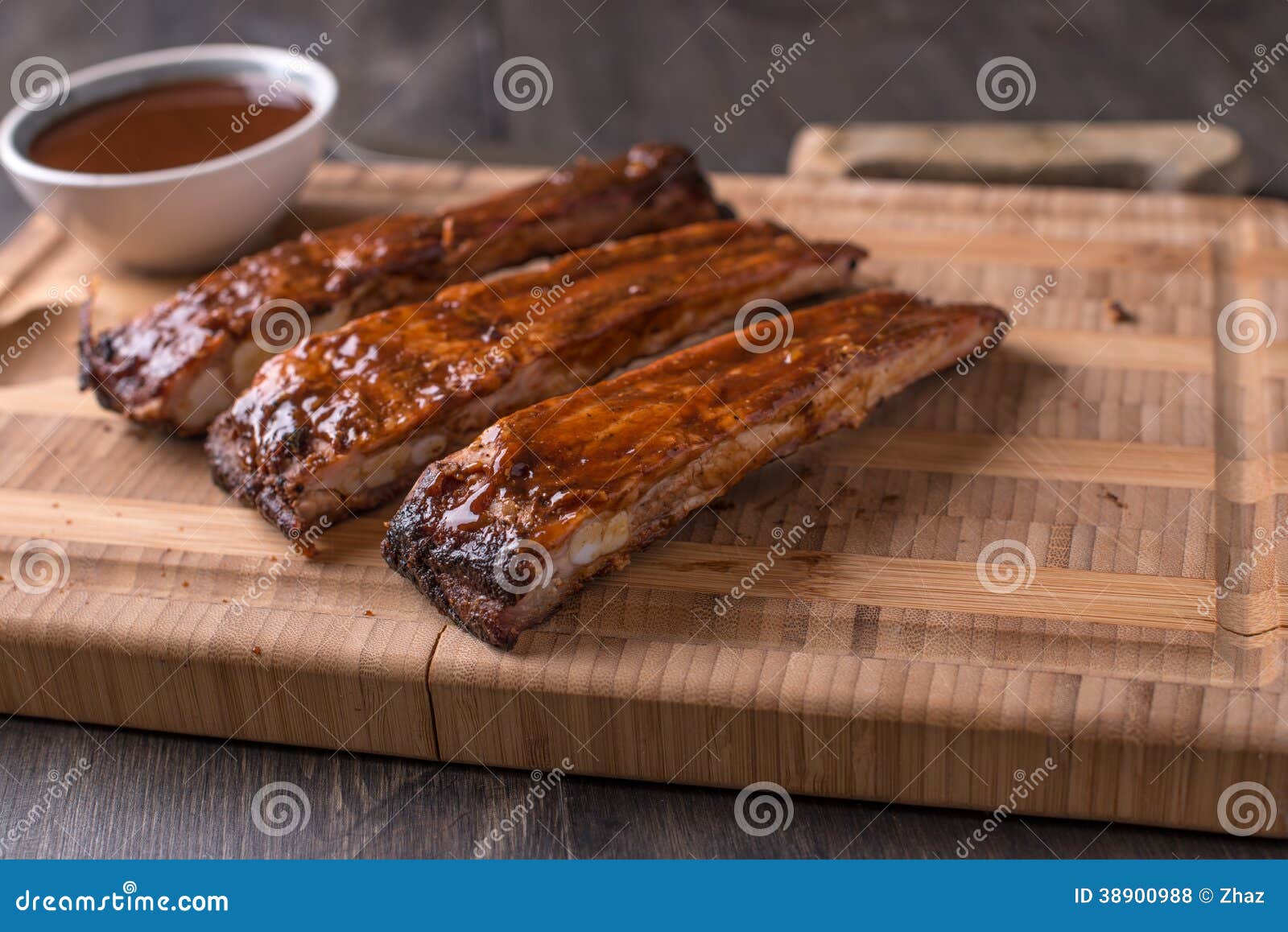 RIbs on a cutting board stock photo. Image of grill, meat - 38900988