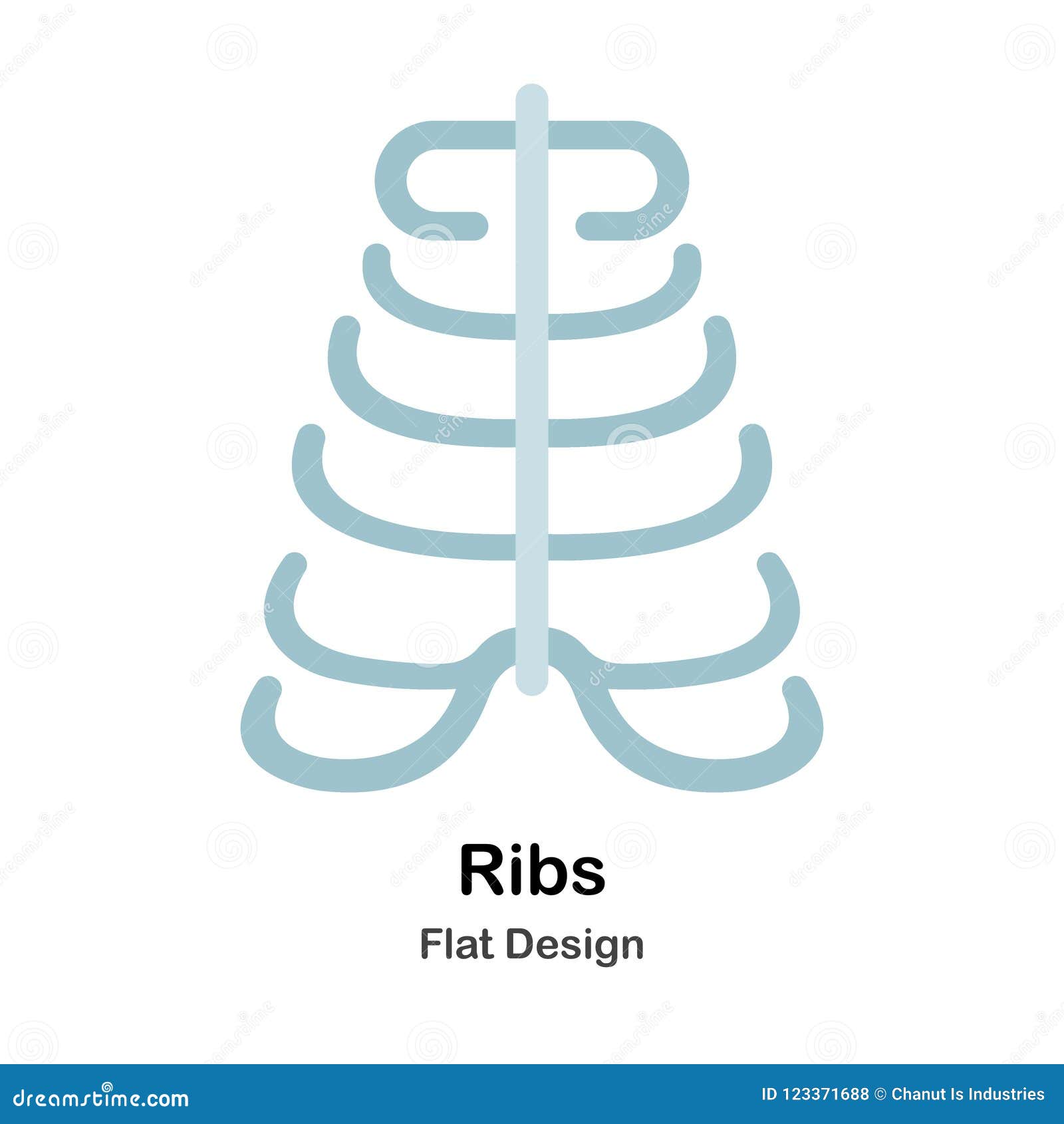 Ribs Flat Icon Or Logo For Web Design. Cartoon Vector | CartoonDealer ...