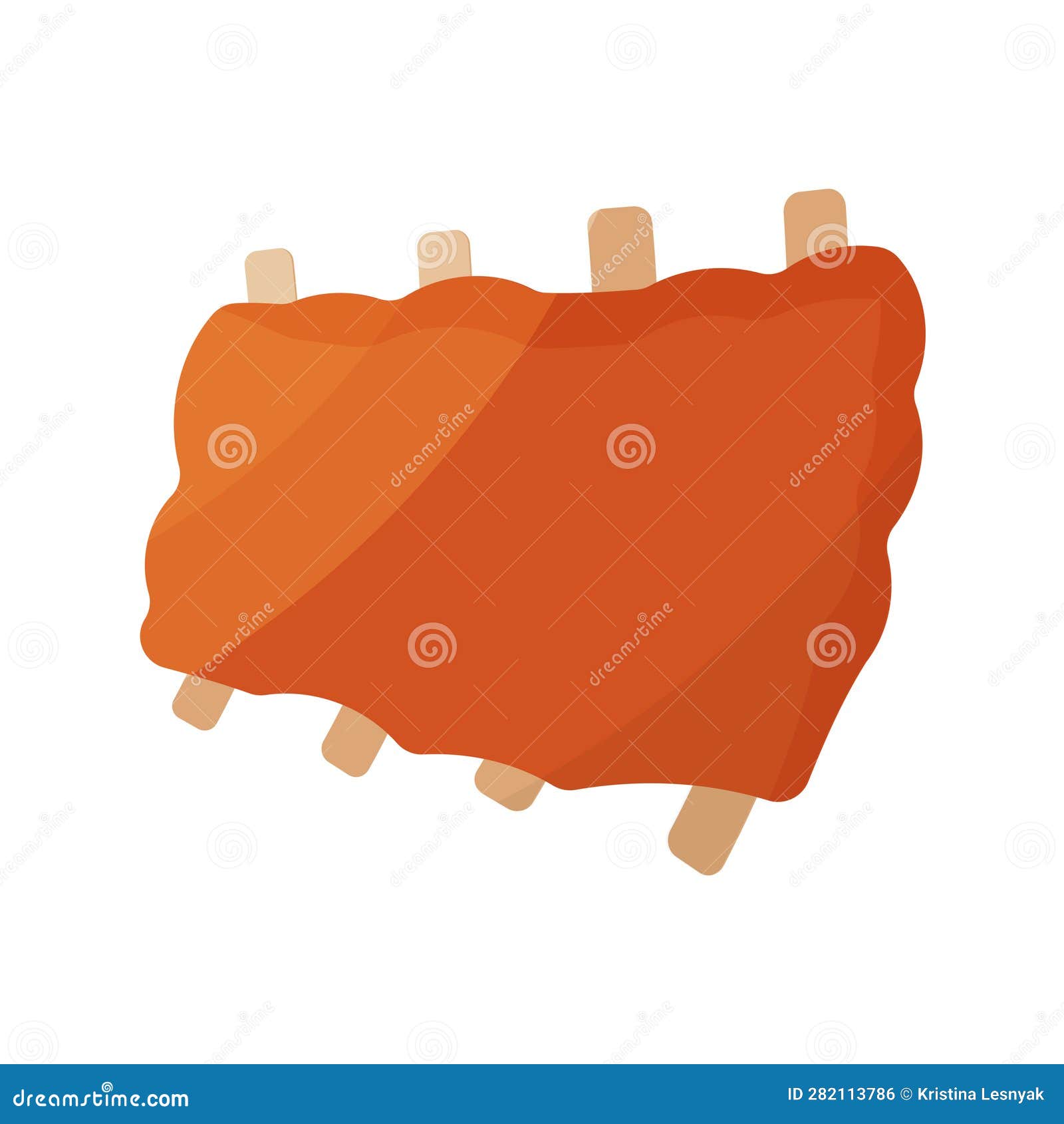 Ribs Fried Meat Delicious Food Element Icon Stock Vector - Illustration ...