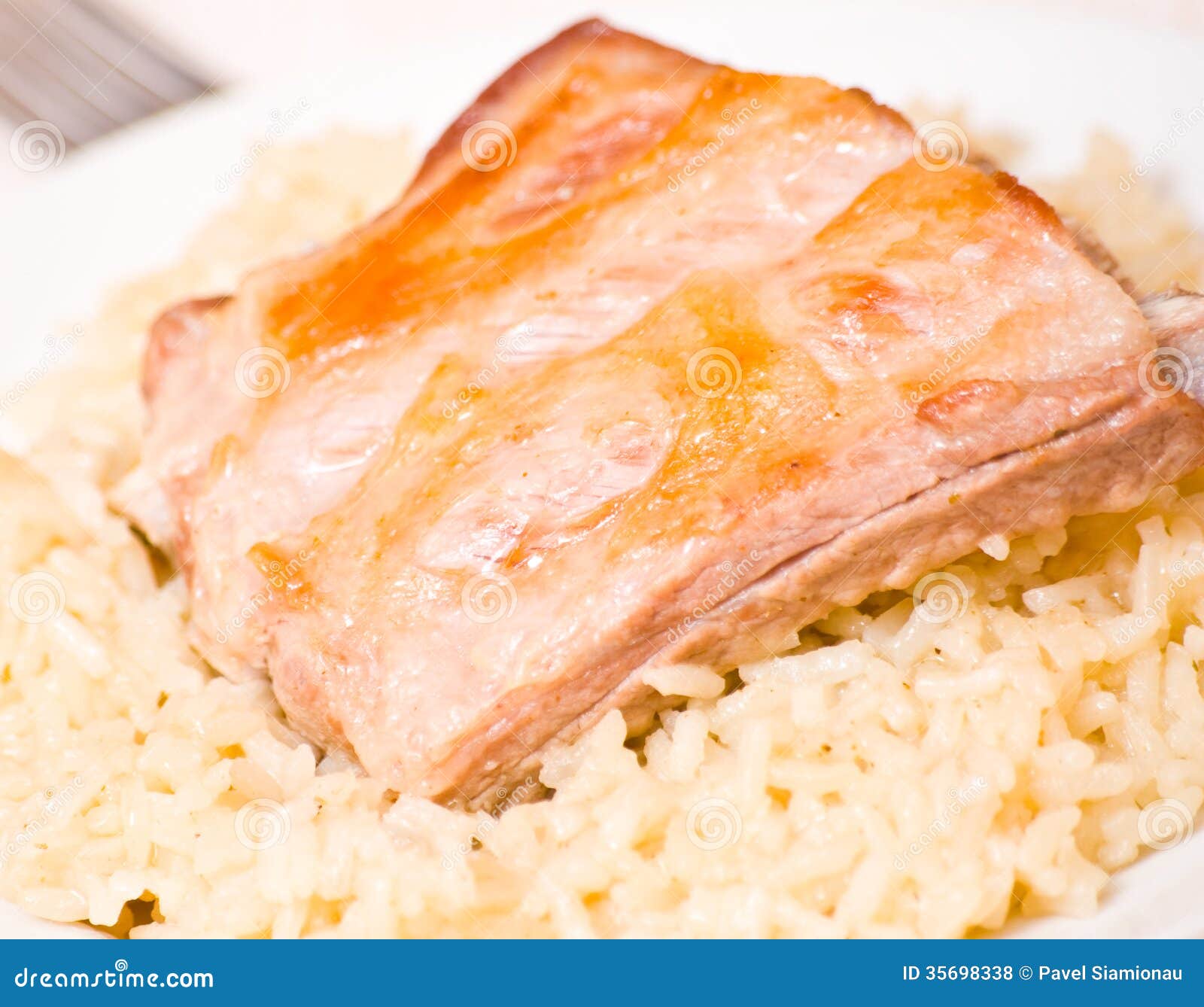 Ribs with rice stock photo. Image of gourmet, food, lamb - 35698338