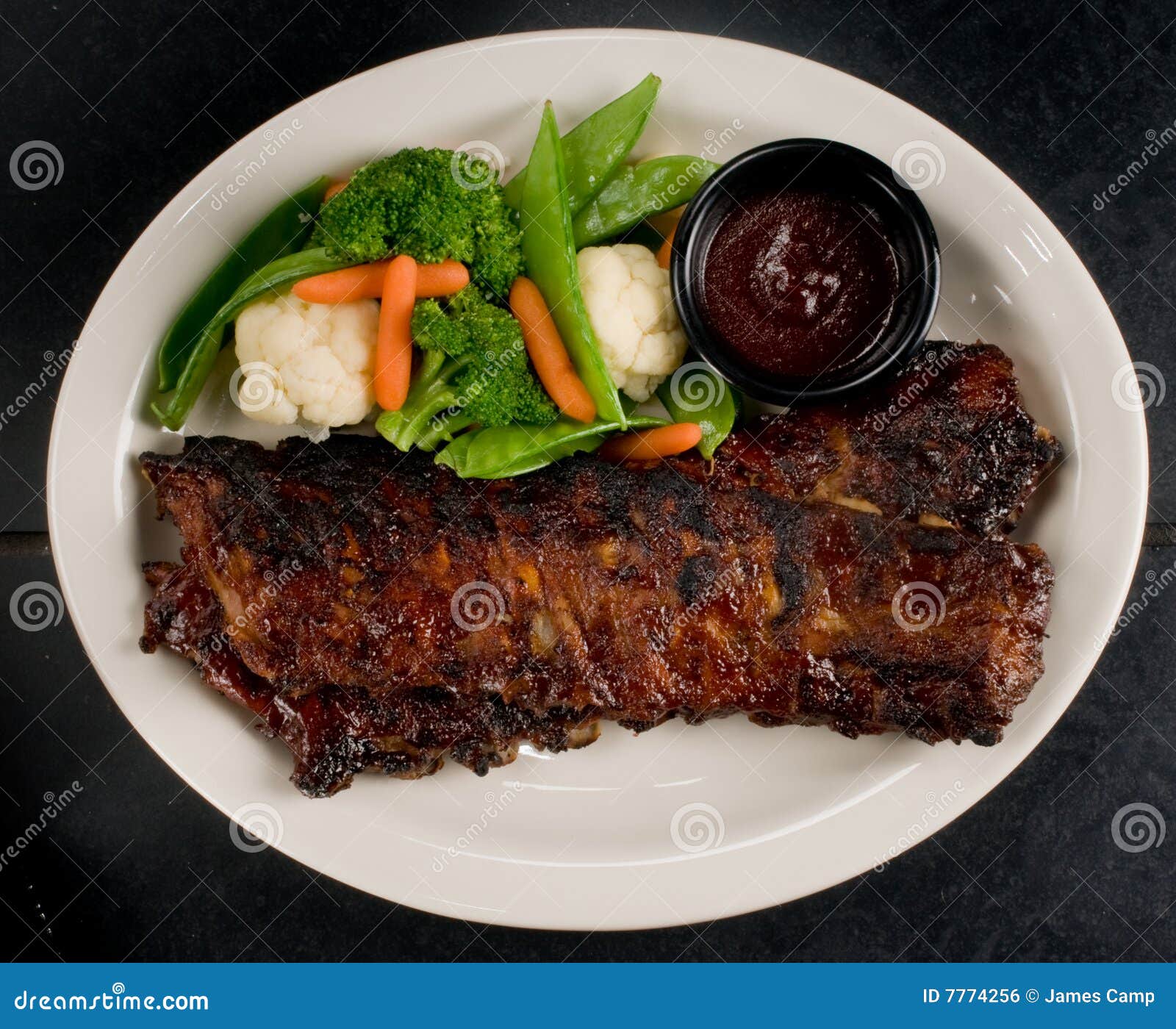 Ribs with Steamed Vegetables Stock Photo - Image of cauliflower ...