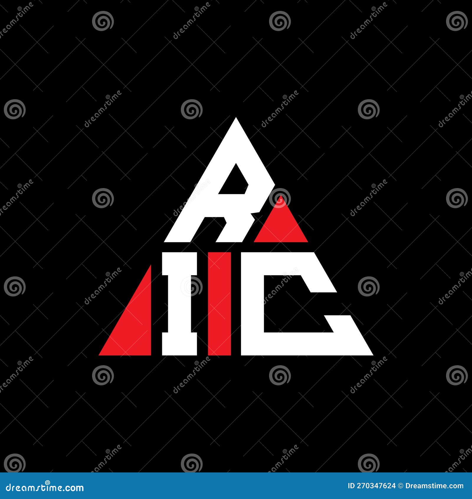 RIC Triangle Letter Logo Design with Triangle Shape. RIC Triangle Logo ...