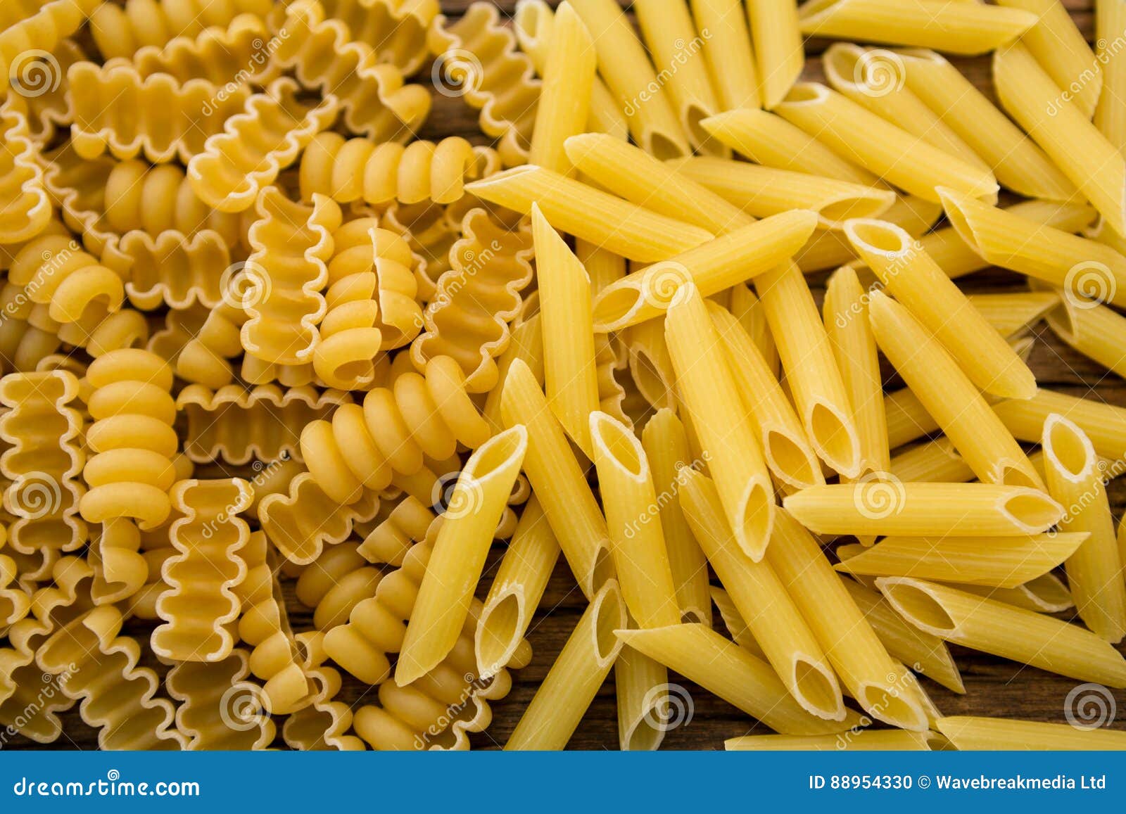 Riccioli and Pennette Pasta Stock Photo - Image of nutrition, macaroni ...