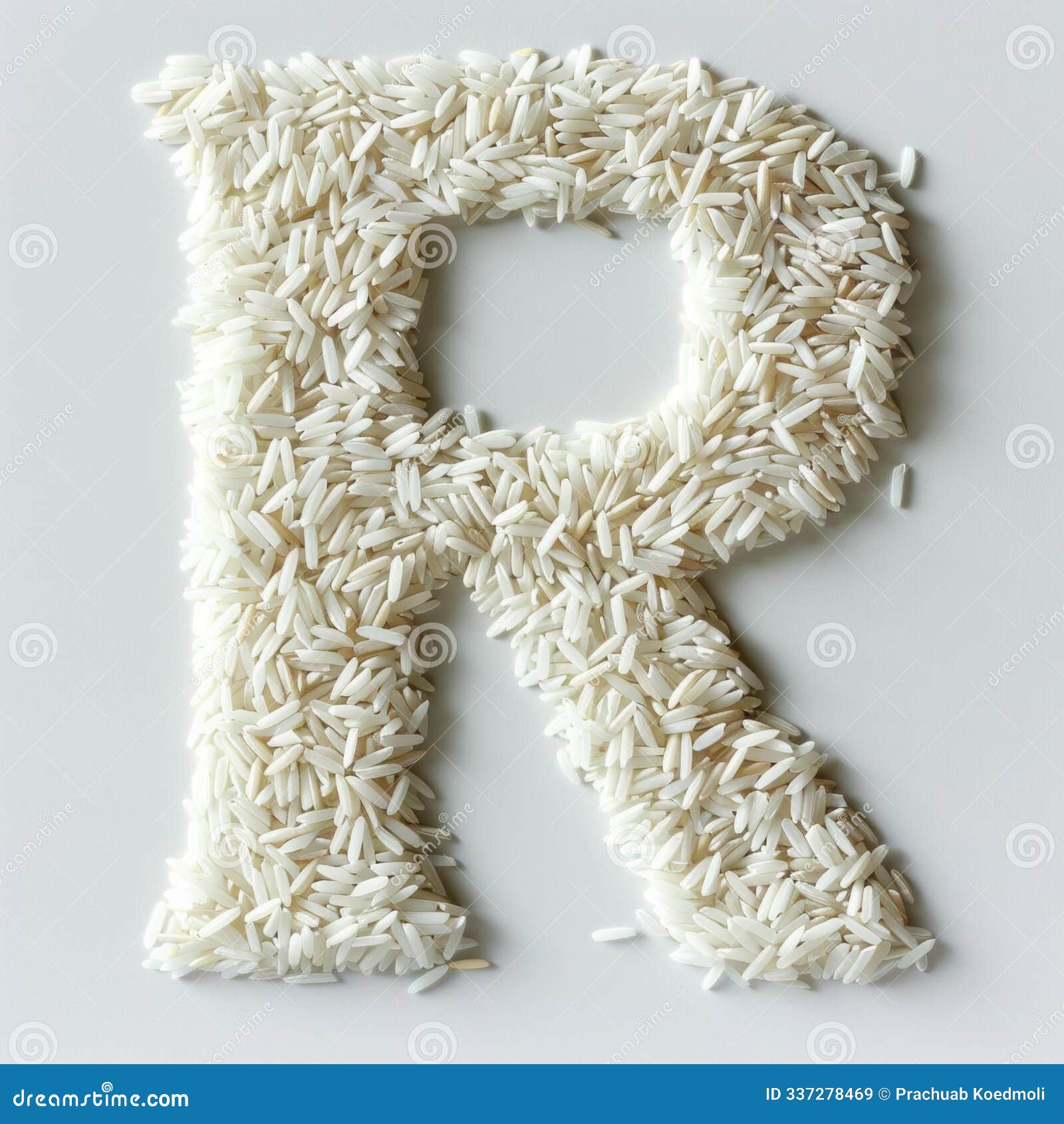 Rice Art the Letter R Created with Rice Grains Stock Illustration ...