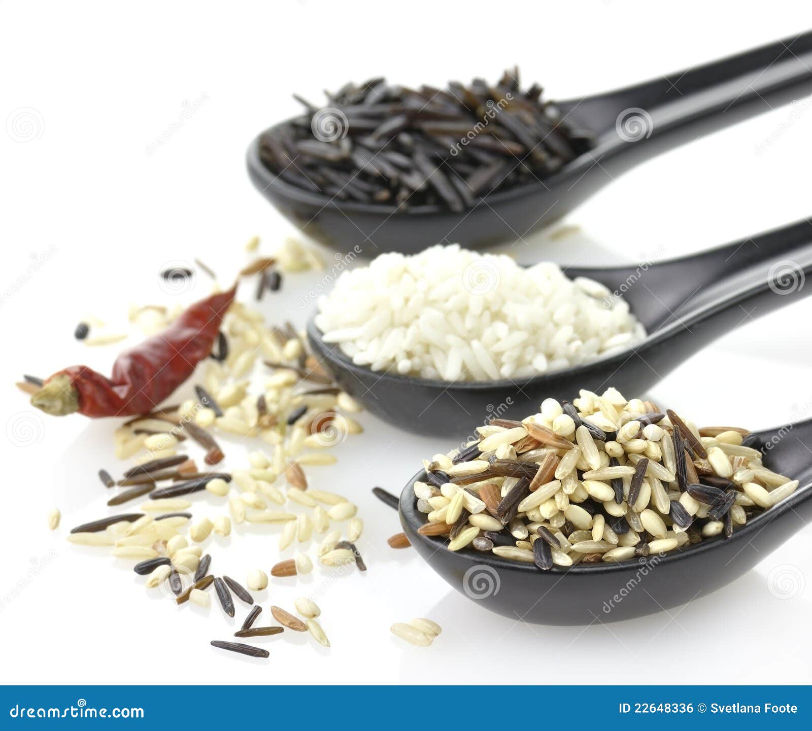Rice Assortment stock photo. Image of diet, heap, uncooked - 22648336