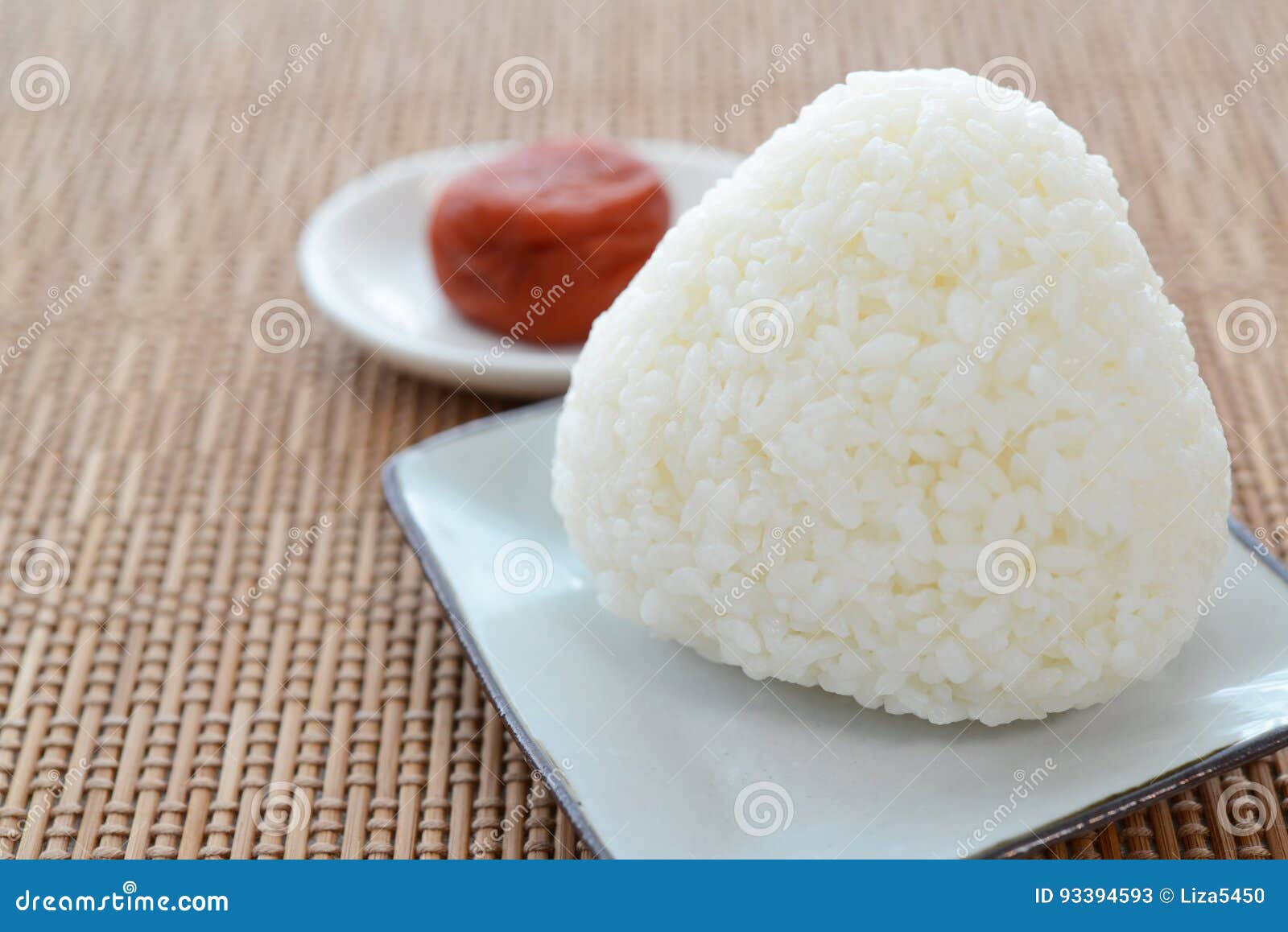 Rice Ball with Pickled Plum Stock Image - Image of harvest, colander ...