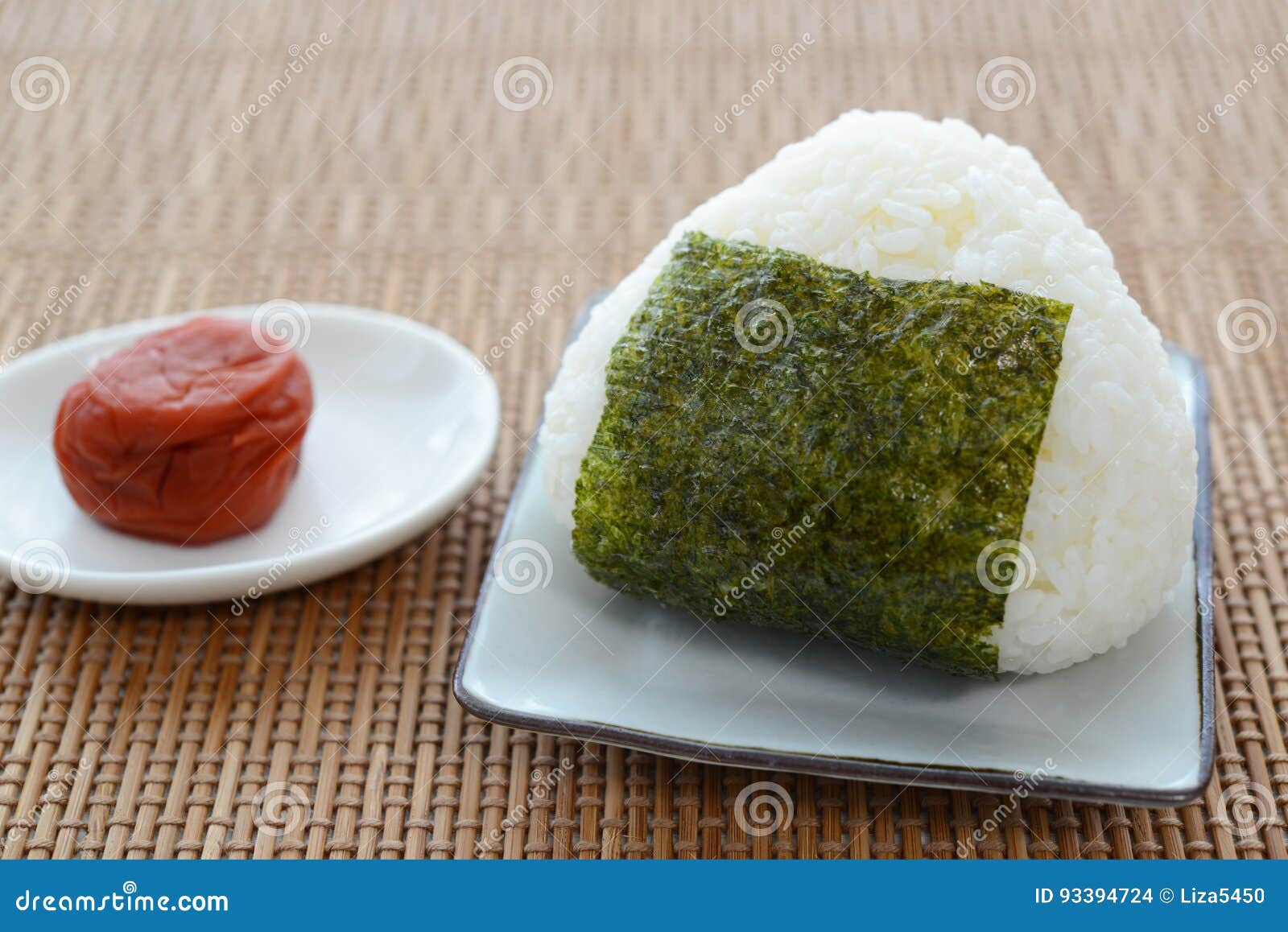 Rice Ball with Pickled Plum Stock Photo - Image of gourmet, culture ...