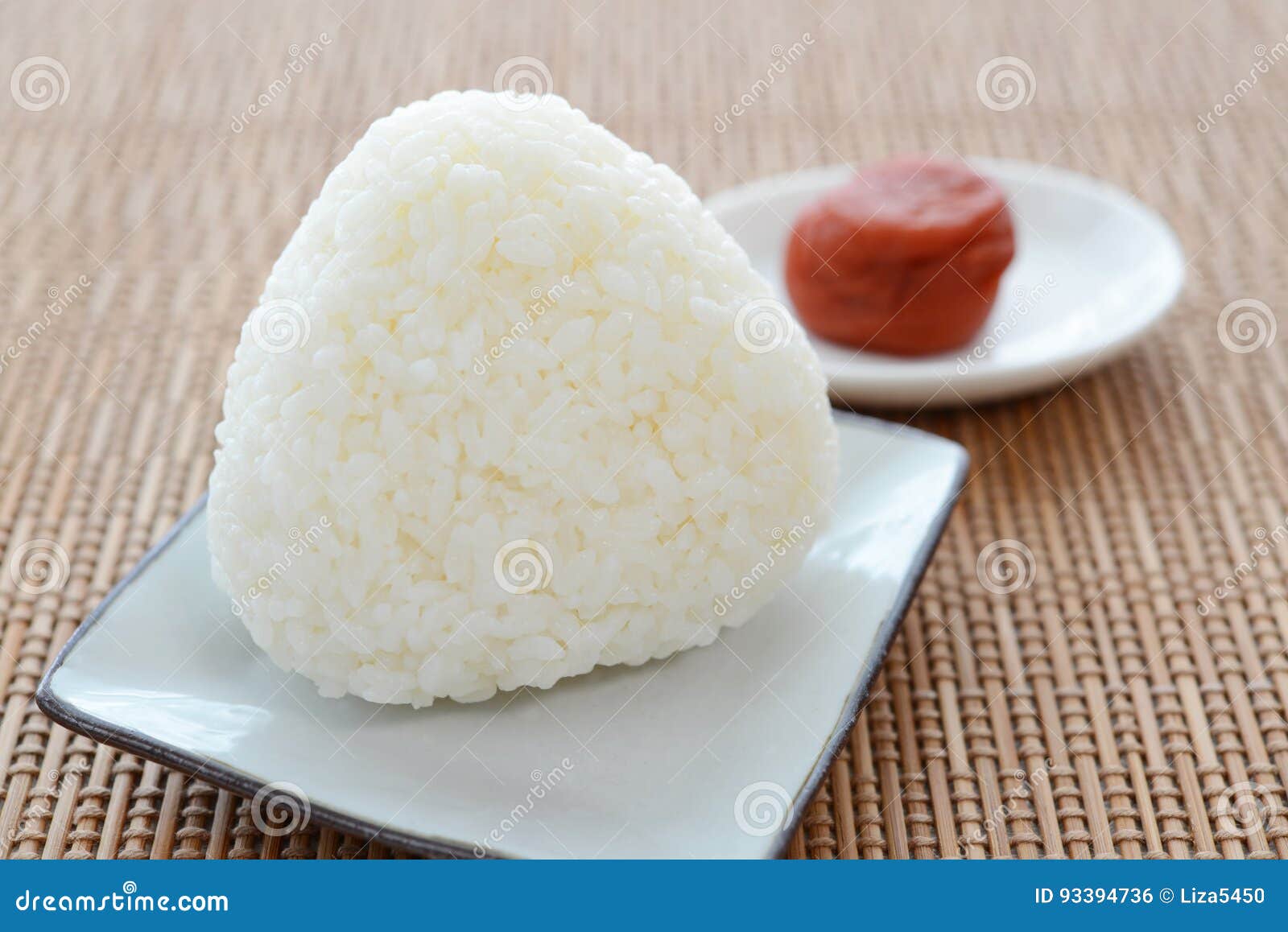Rice Ball with Pickled Plum Stock Photo - Image of kitchenware ...