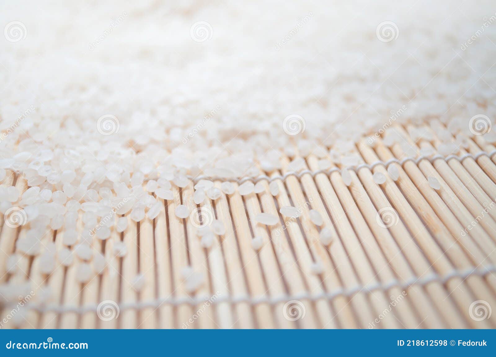Rice on a Bamboo Mat for Making Sushi Stock Photo - Image of oriental ...