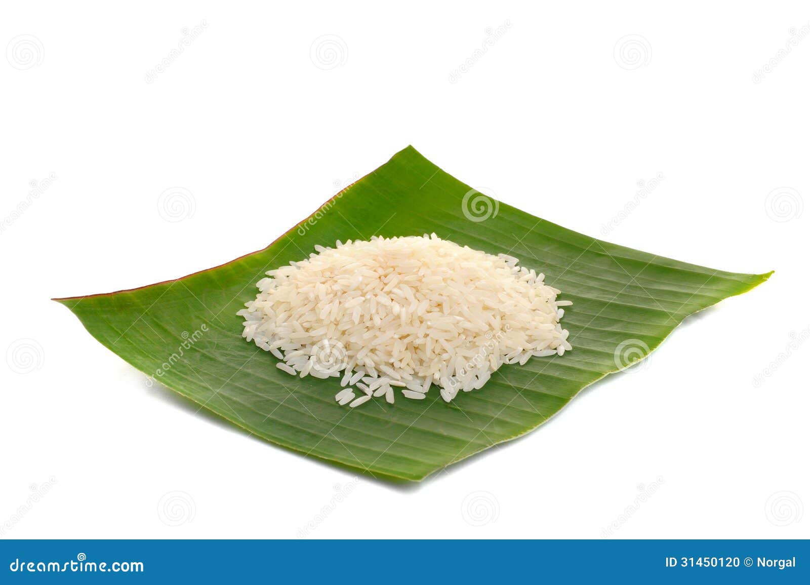 Rice on banana leaf stock photo. Image of cuisine, healthy - 31450120