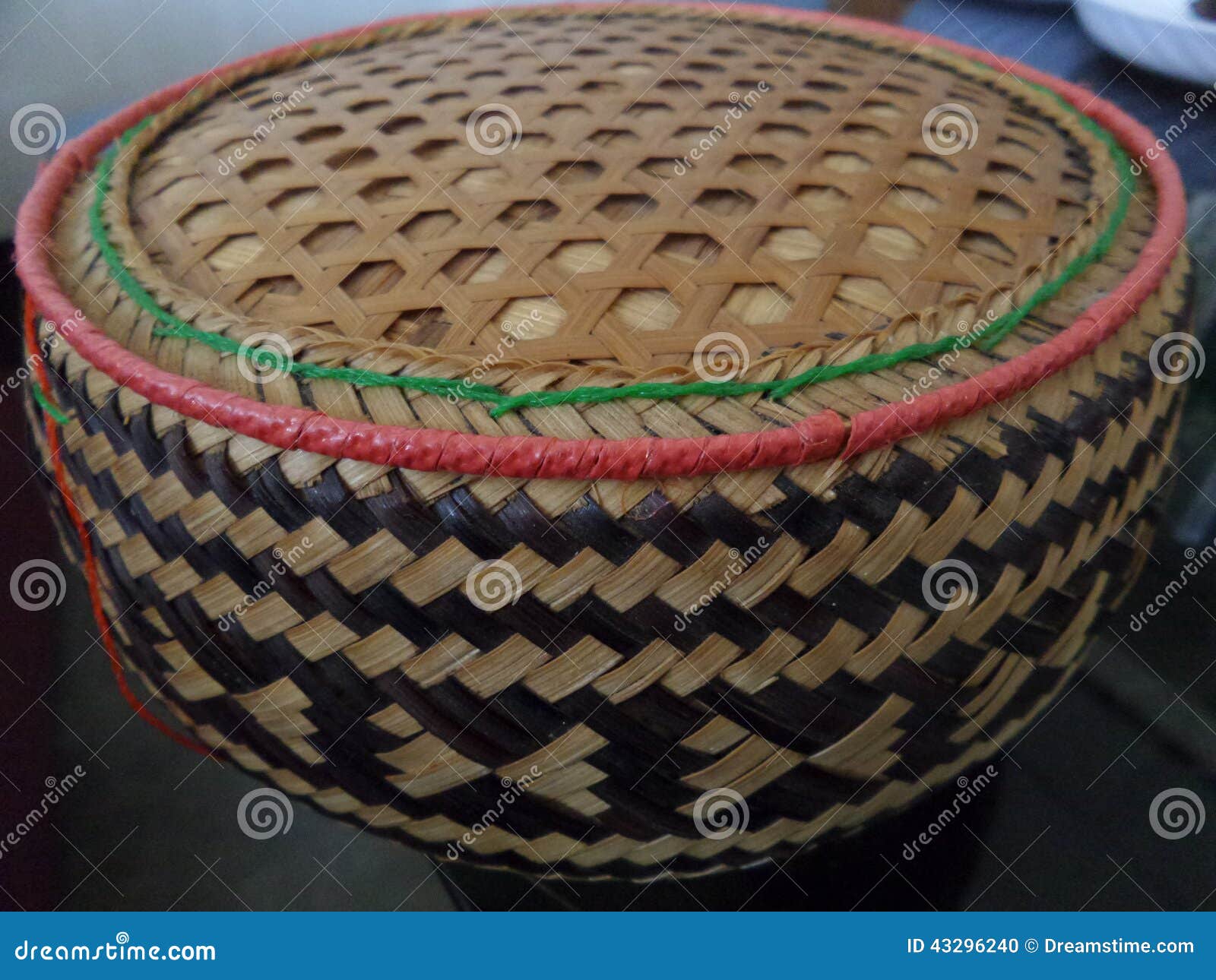Rice Basket And Banana Leaves For Making Cambodian Asian Rice Cakes ...