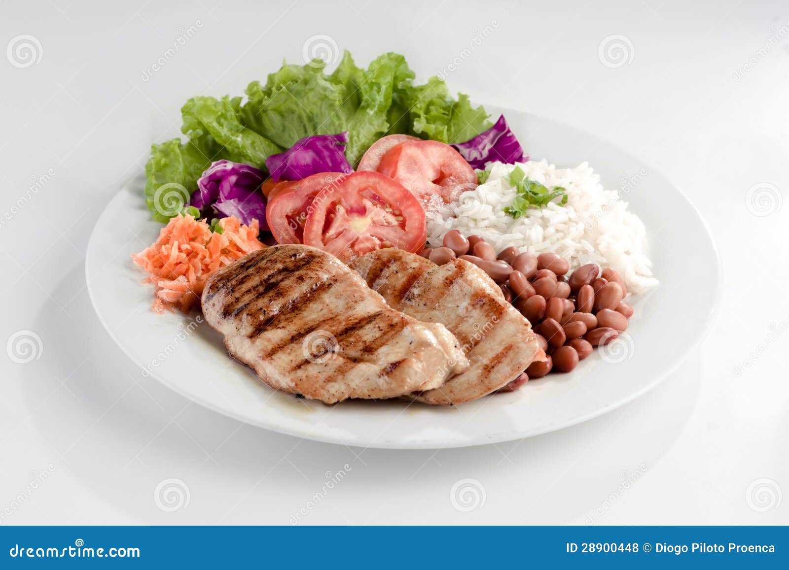 Rice and Beans with Grilled Chicken. Stock Photo - Image of lunch ...