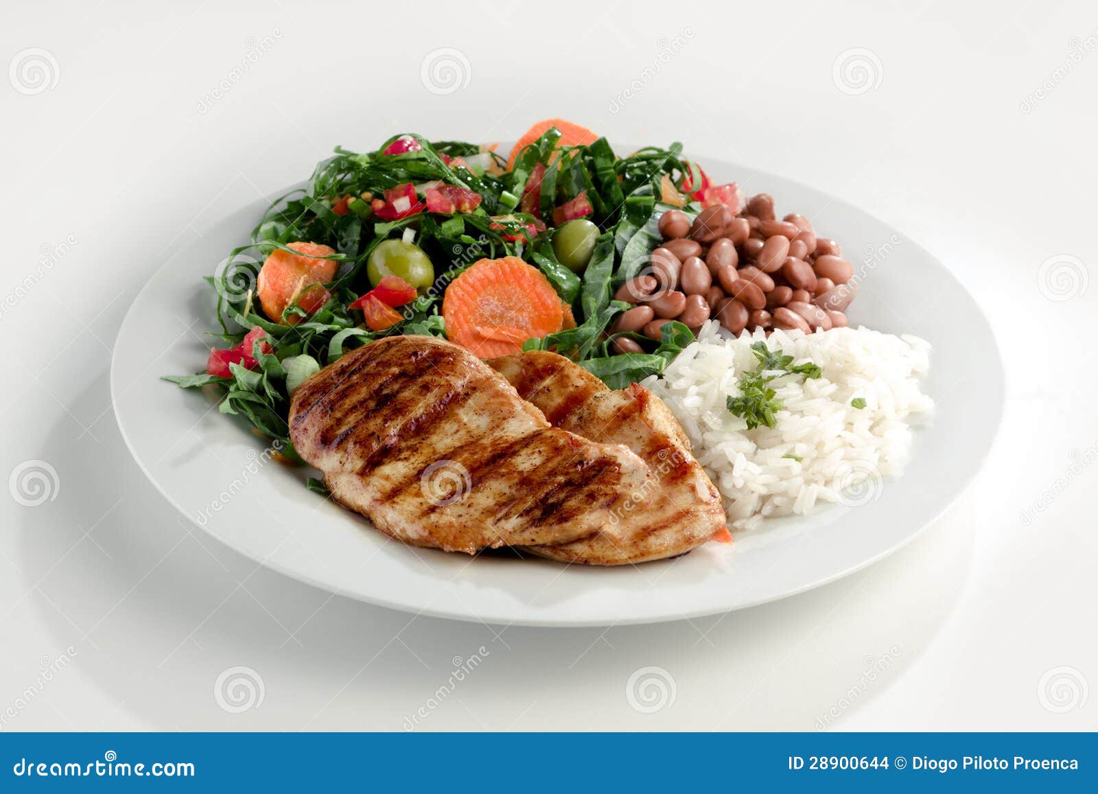Rice and Beans with Grilled Chicken. Stock Photo - Image of meat, roast ...