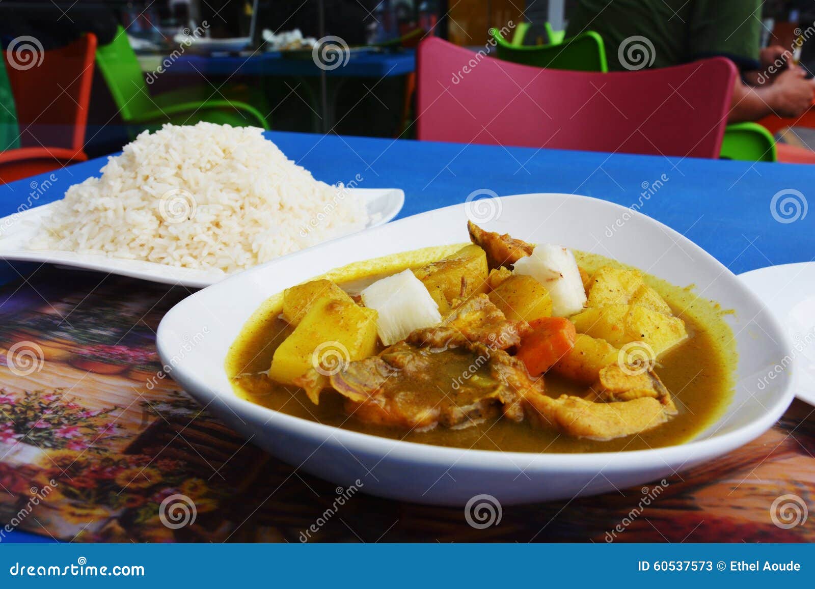 Rice and beef curry stock image. Image of pineapple, rice - 60537573