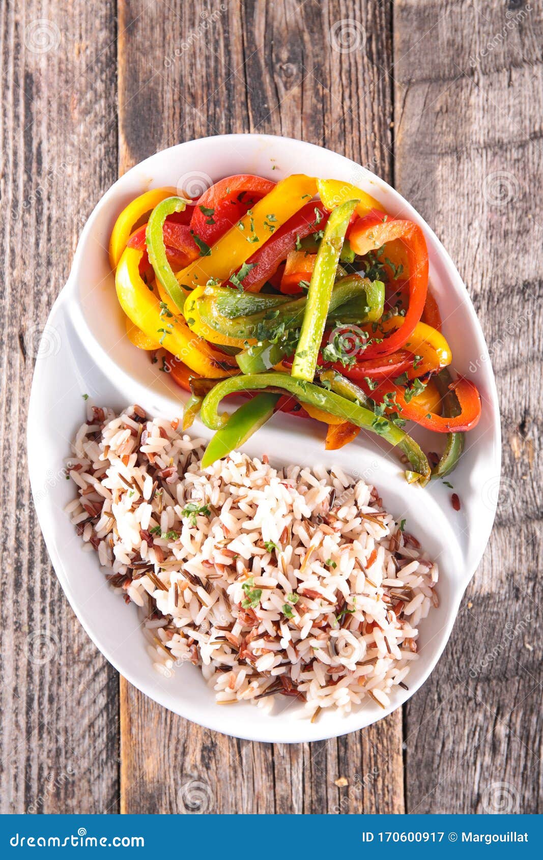 Rice and bell pepper stock image. Image of cooked, meal - 170600917