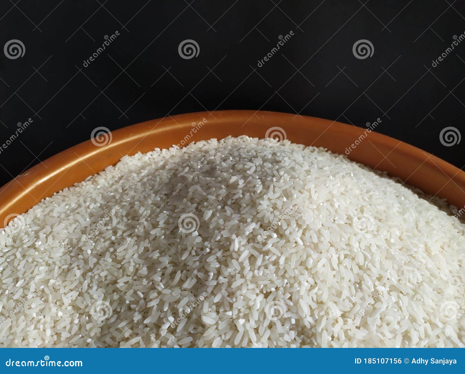 Rice Beras in Containers for daily Staples Stock Photo - Image of ...