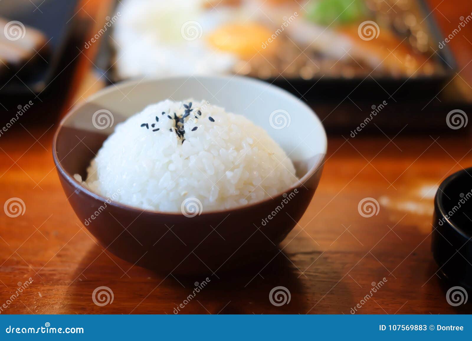 Rice with Black Sesame on Top Stock Image - Image of japanese, brown ...