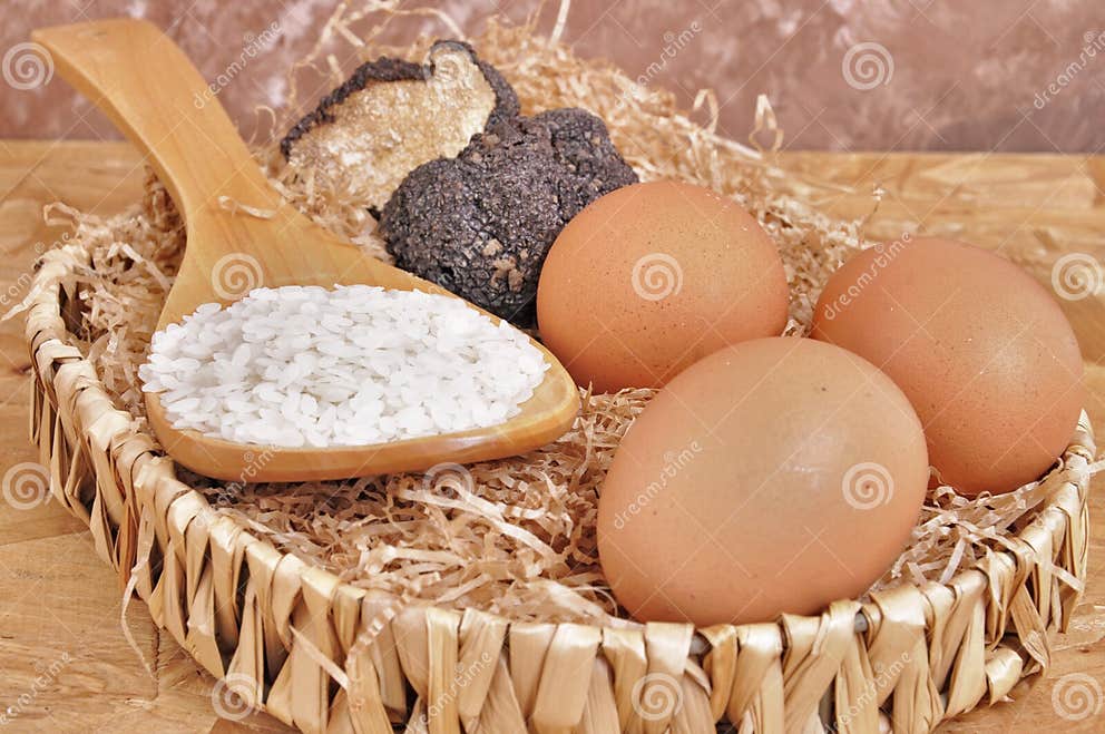 Rice and black truffle stock image. Image of dish, truffles - 24844677