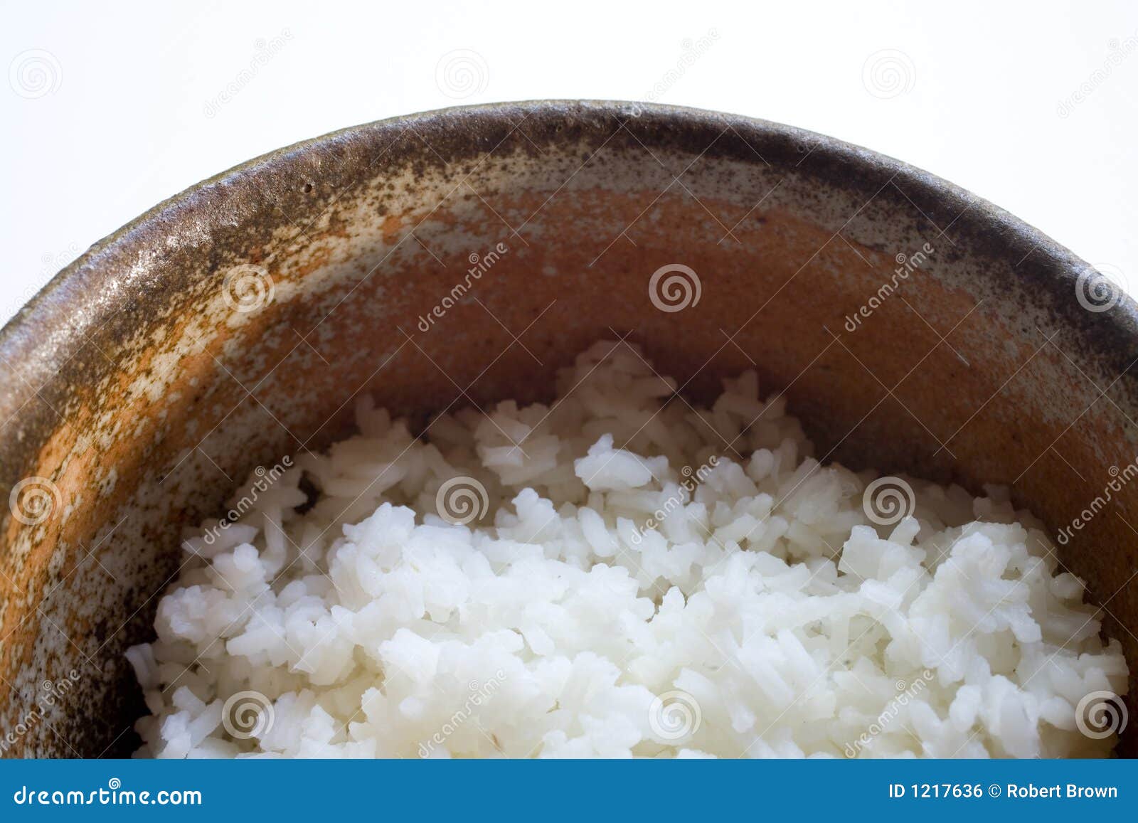 Rice in bowl stock photo. Image of isolated, white, studio - 1217636