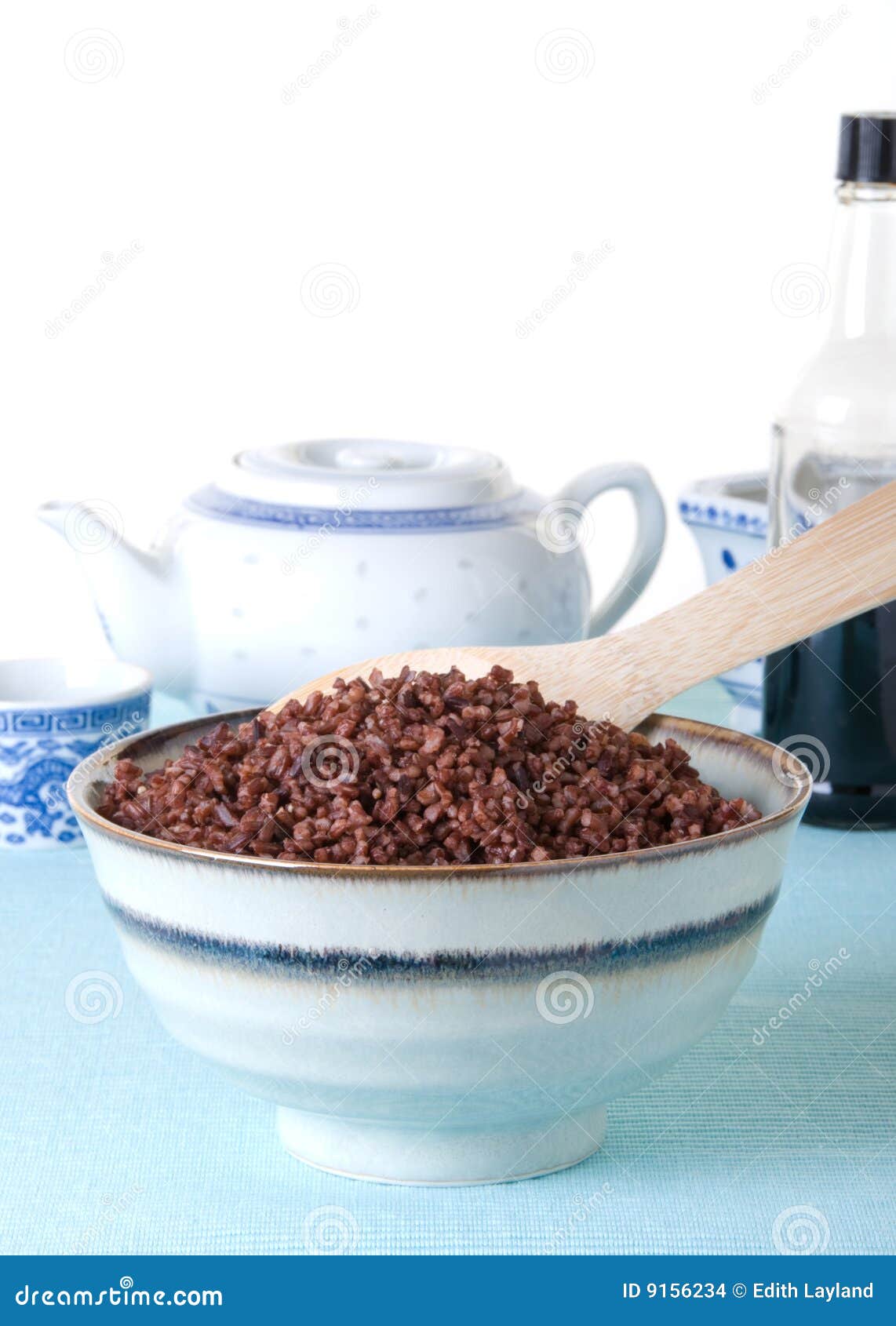 Rice Bowl with Blue stock photo. Image of turquoise, beverage - 9156234