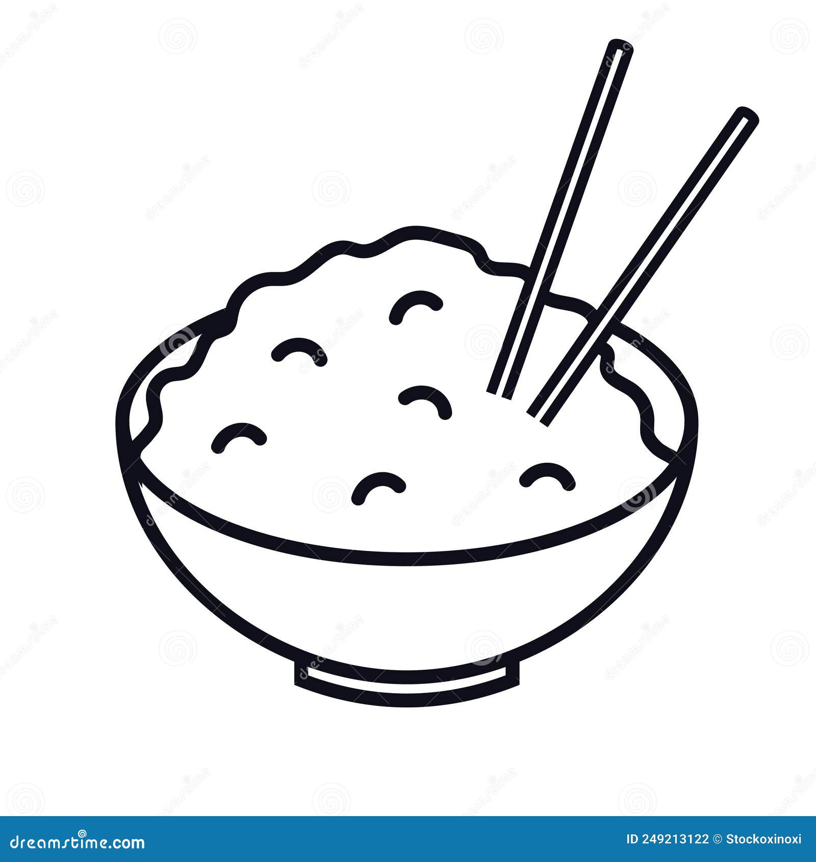 Rice Bowl Food Bowl Outline Symbol Stock Vector - Illustration of logo ...